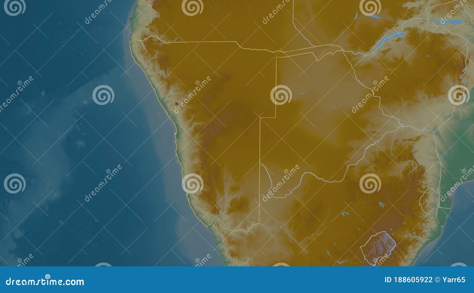 Namibia - overview. Relief stock illustration. Illustration of ...