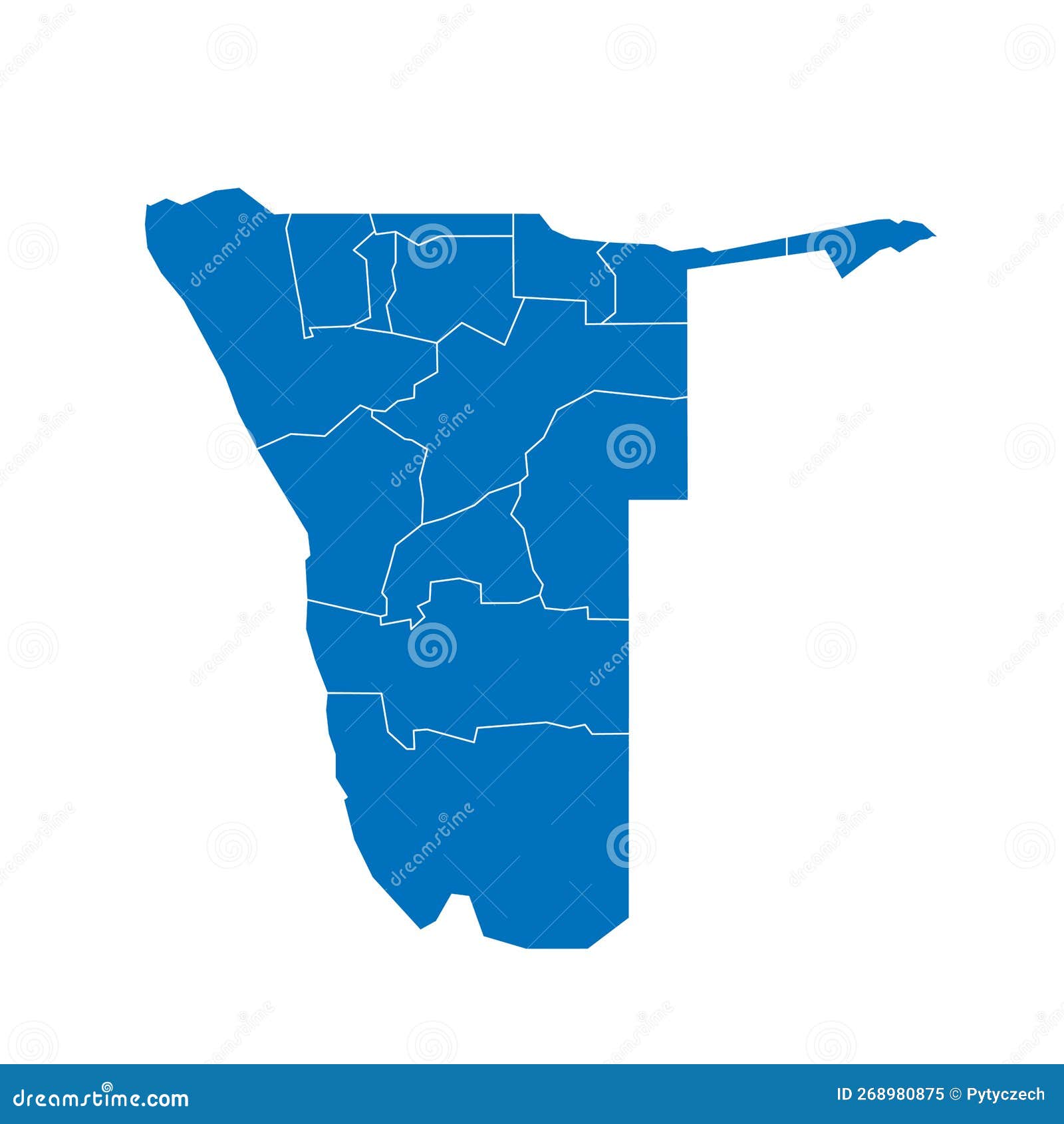 Namibia Political Map of Administrative Divisions Stock Illustration ...