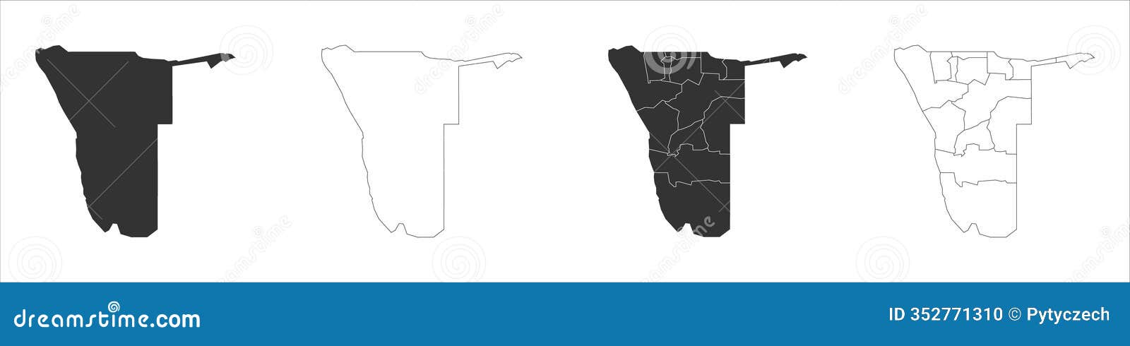 Namibia Political Map of Administrative Divisions Stock Illustration ...