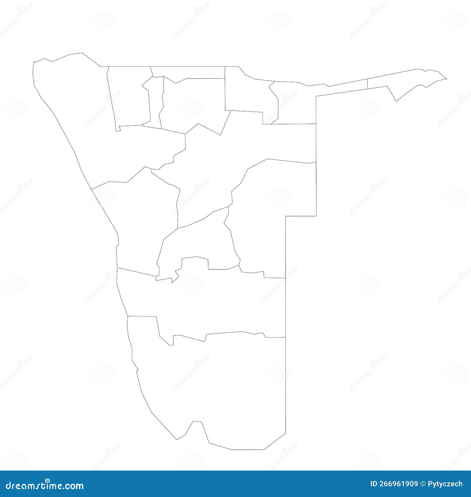 Namibia Political Map of Administrative Divisions Stock Illustration ...