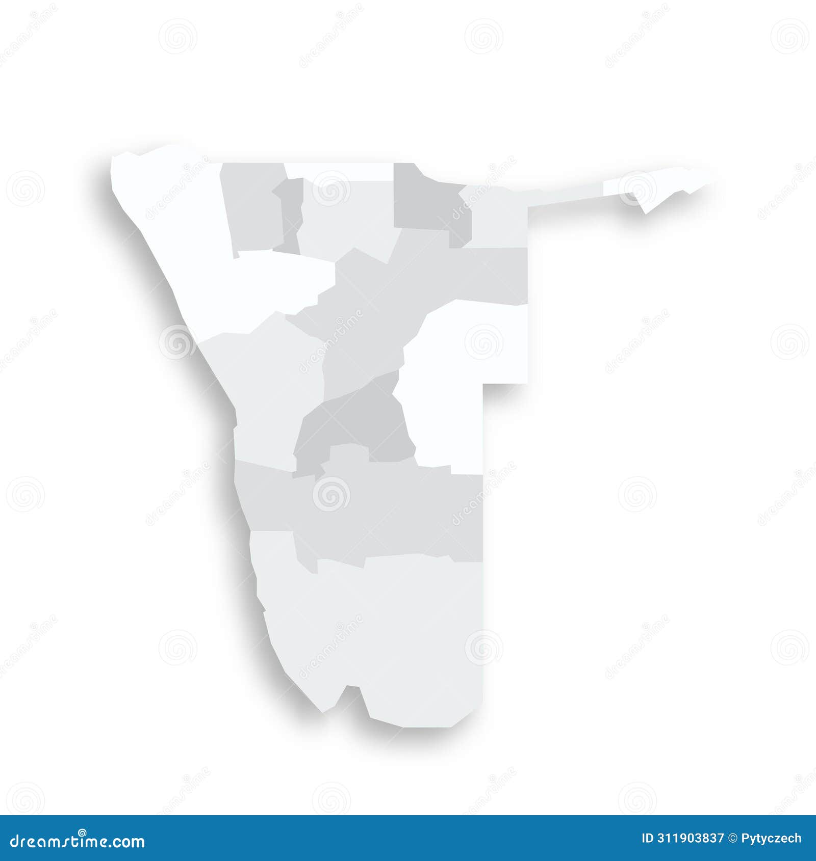 Namibia Political Map of Administrative Divisions Stock Vector ...