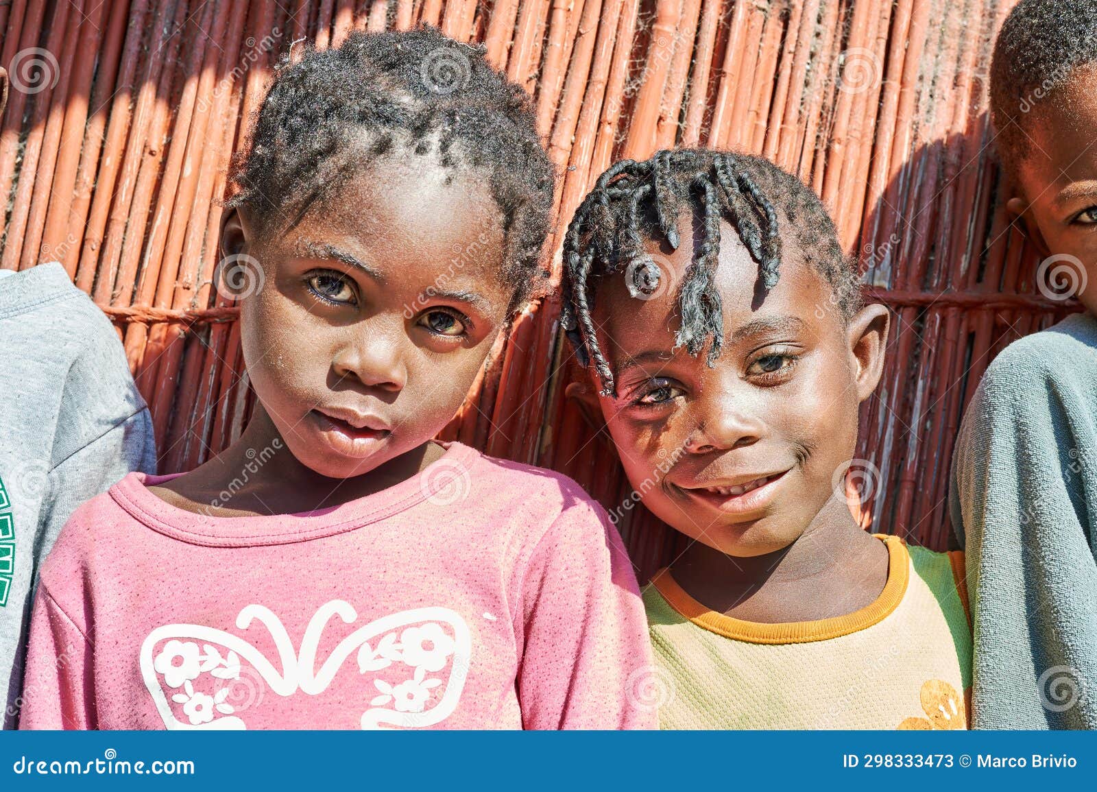 Namibia. Portrait of Two Joyful Children in Kavango Region Editorial ...