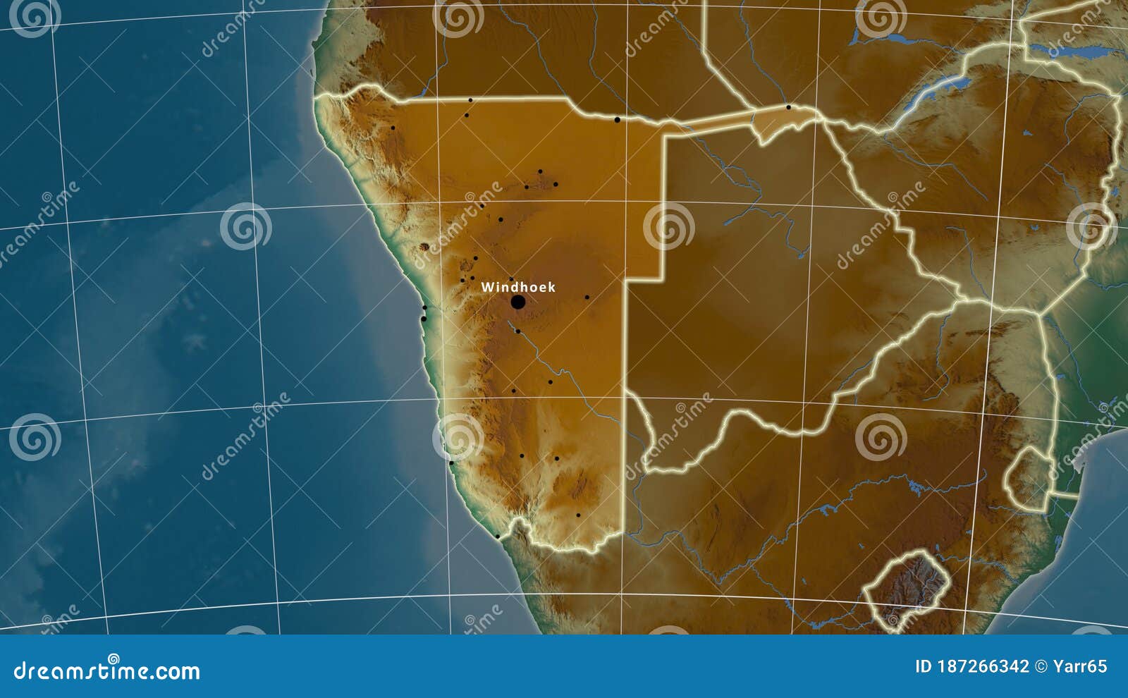 Namibia - Relief. Composition, Borders Stock Illustration ...