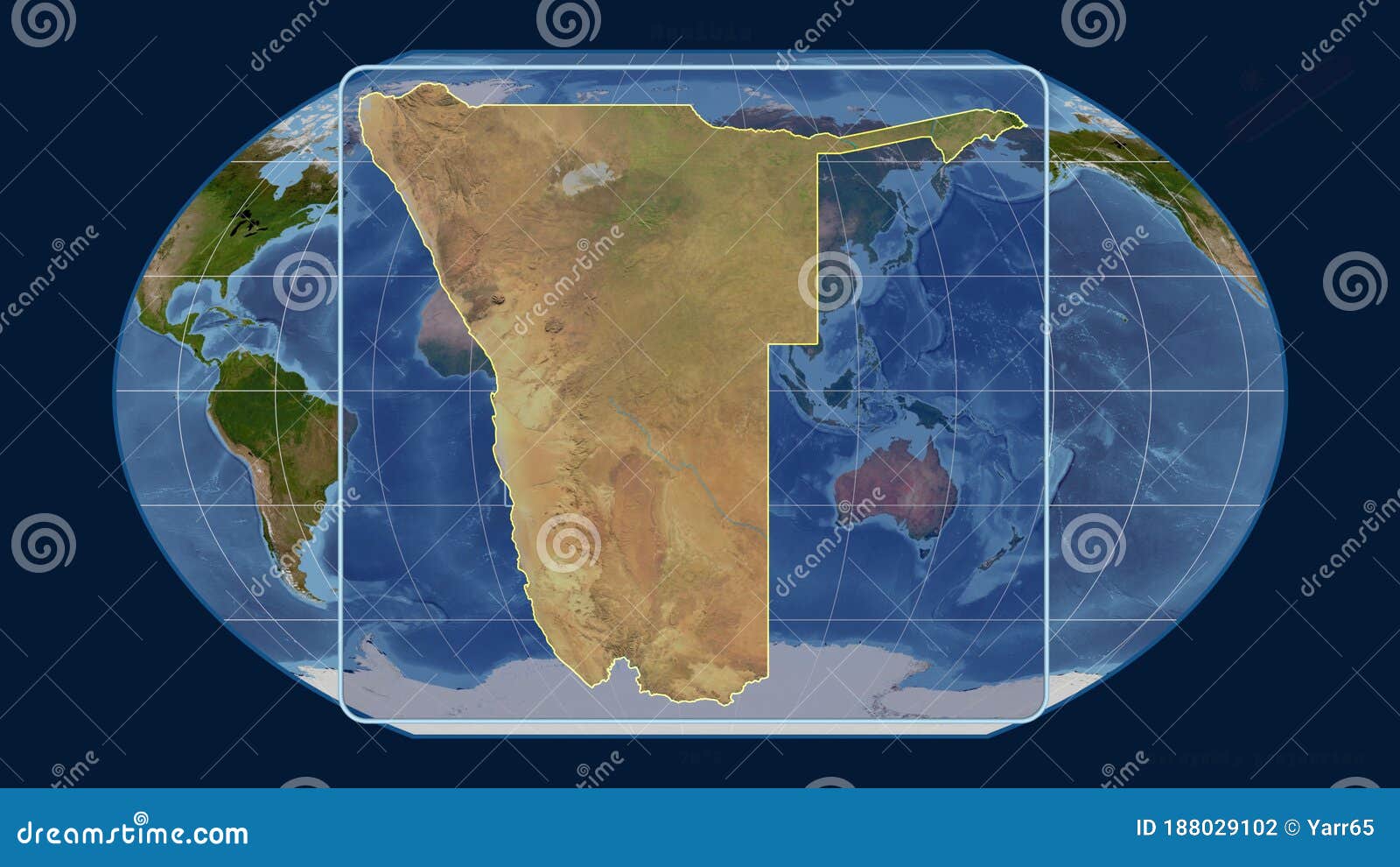 Namibia - Satellite. Kavrayskiy, Centered Stock Illustration ...