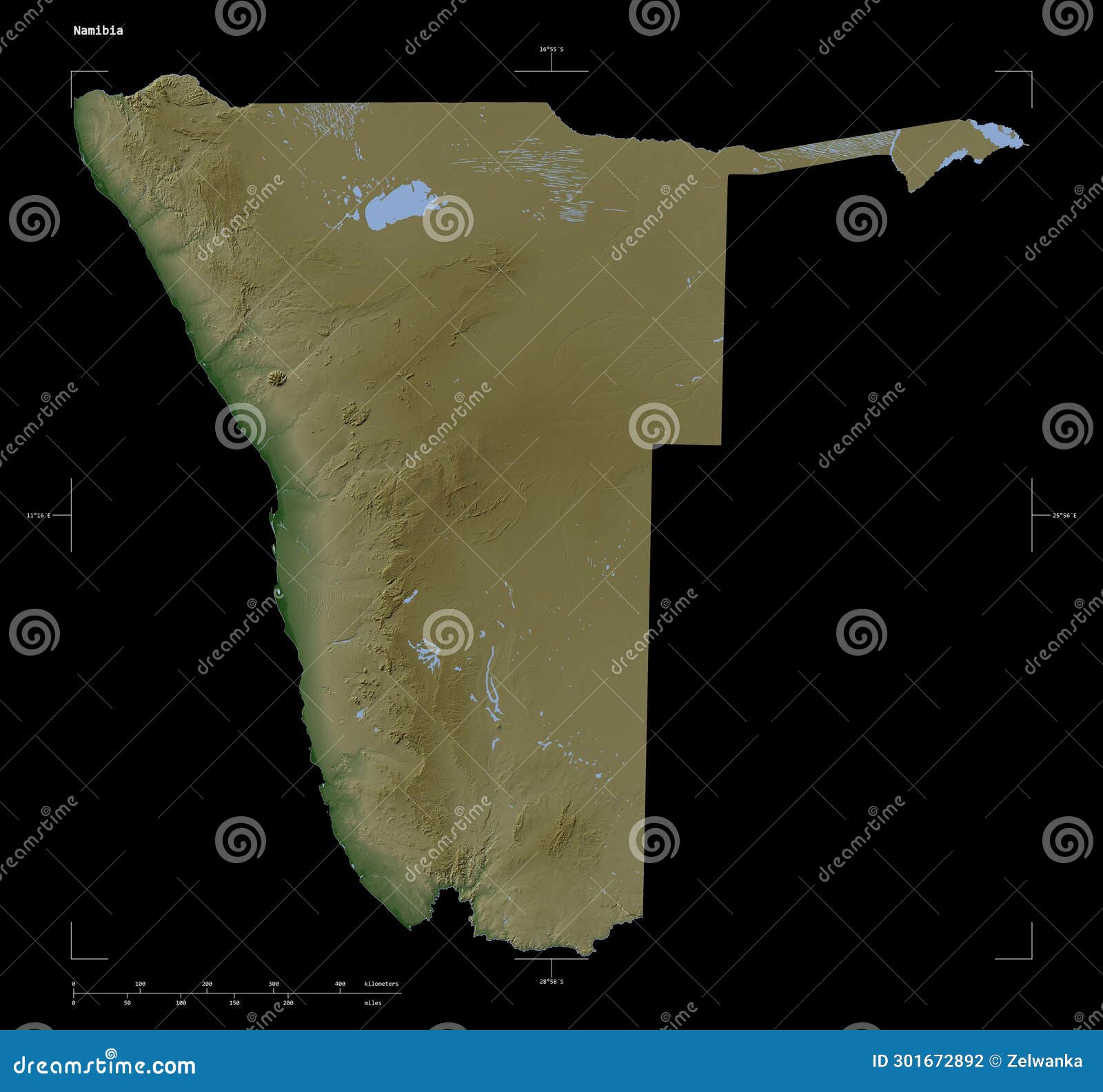 Namibia Shape on Black. Pale Stock Illustration - Illustration of ...
