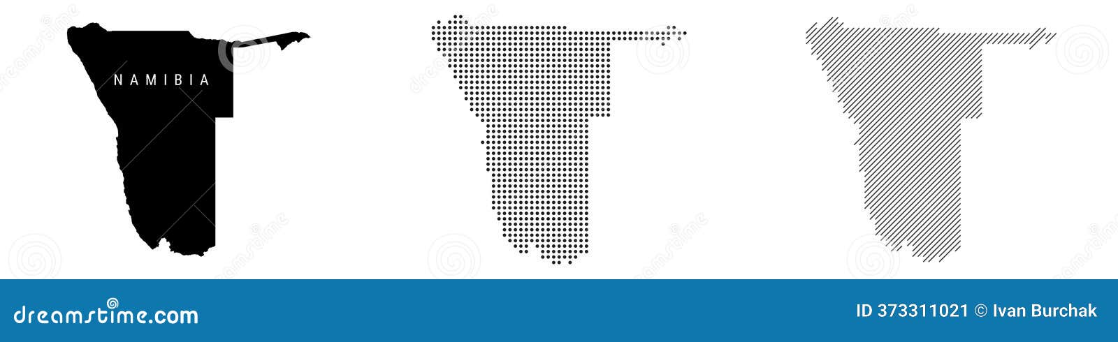Namibia Silhouette Map With Transparent Background Vector Illustration ...