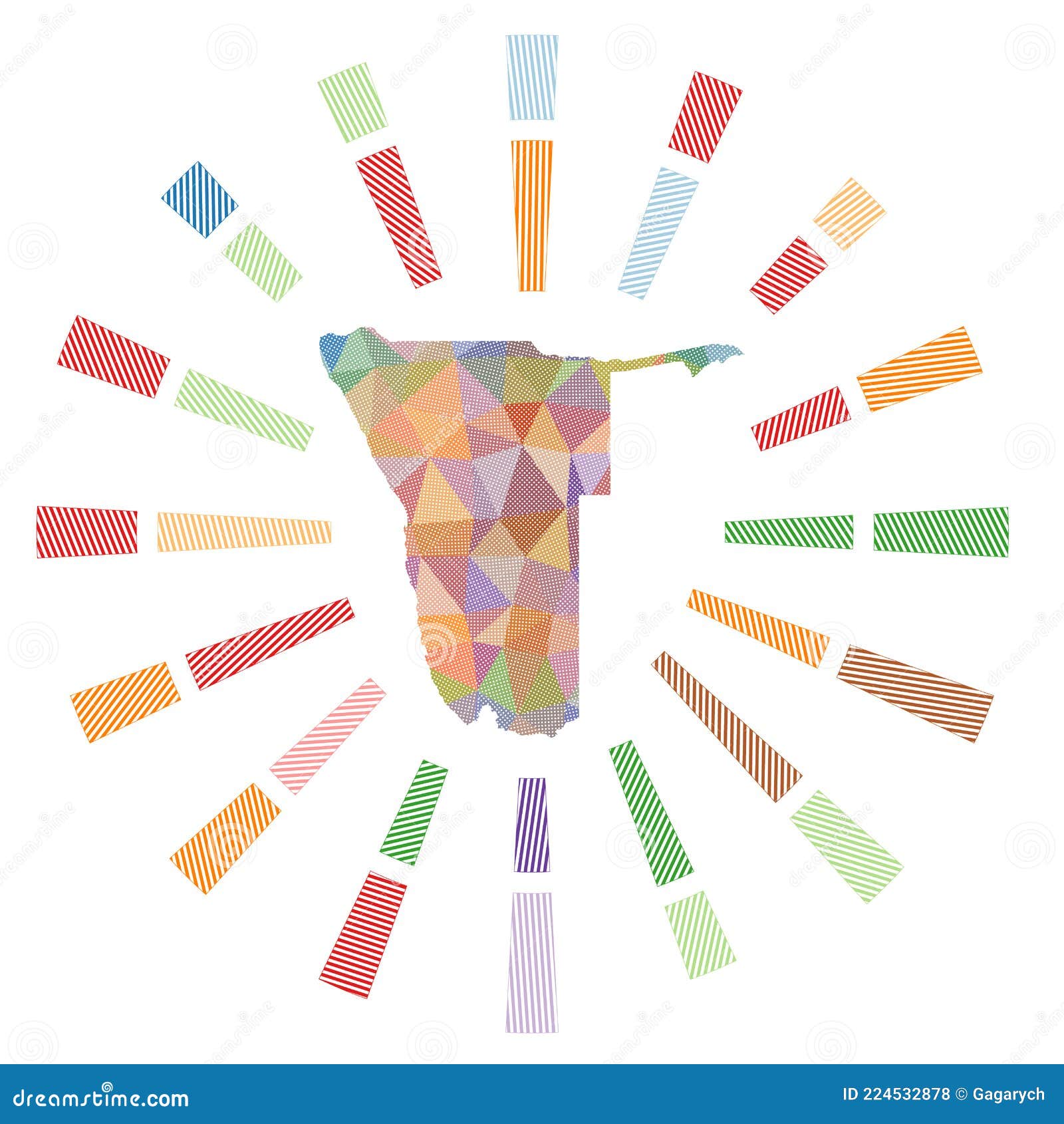 Namibian Low Poly Regions. Cartoon Vector | CartoonDealer.com #188493871