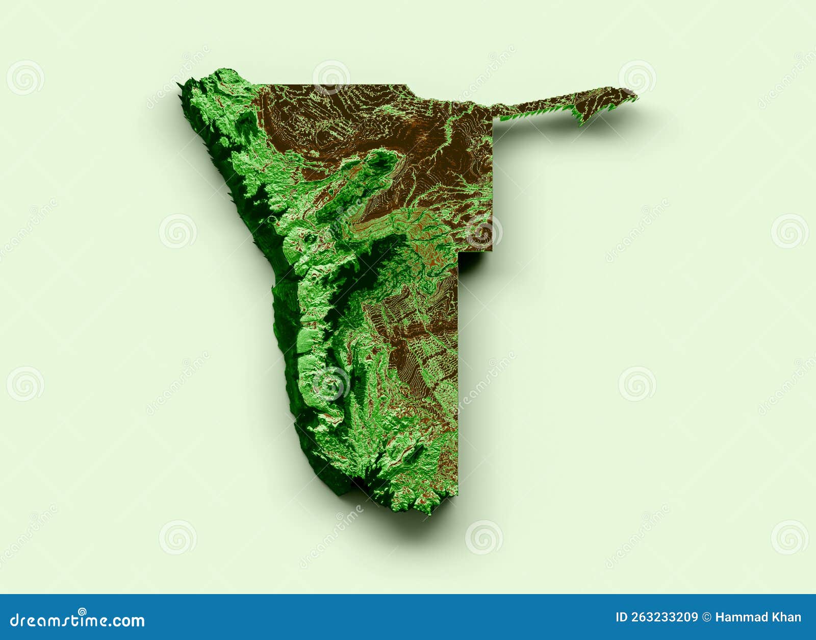 Namibia Topographic Map 3d Realistic Map Color 3d Illustration Stock ...
