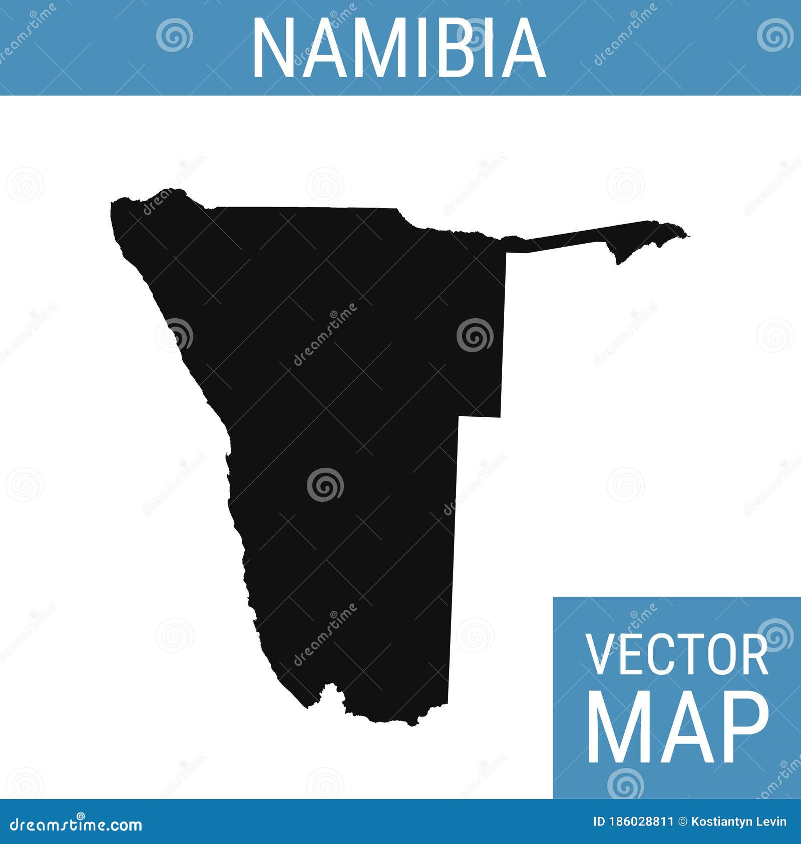 Namibia Vector Map with Title Stock Vector - Illustration of element ...