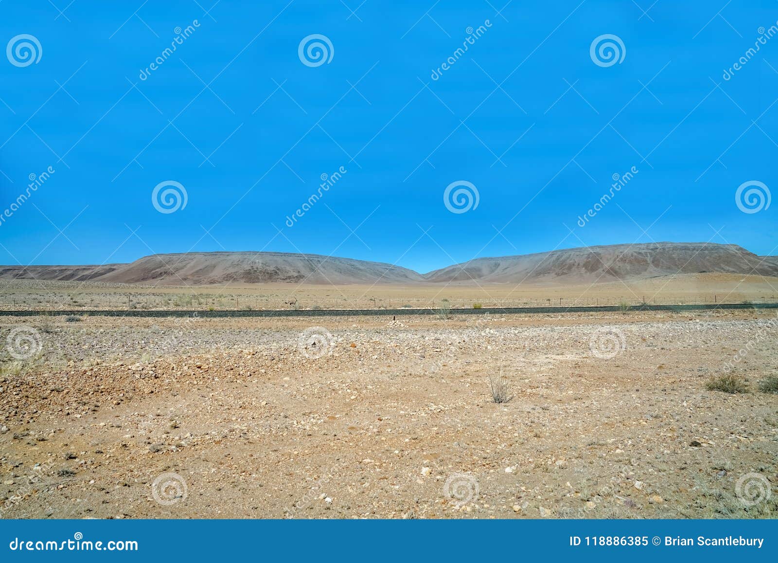 Namibia Wide Open Desert Landscape Stock Image - Image of running, mesa ...