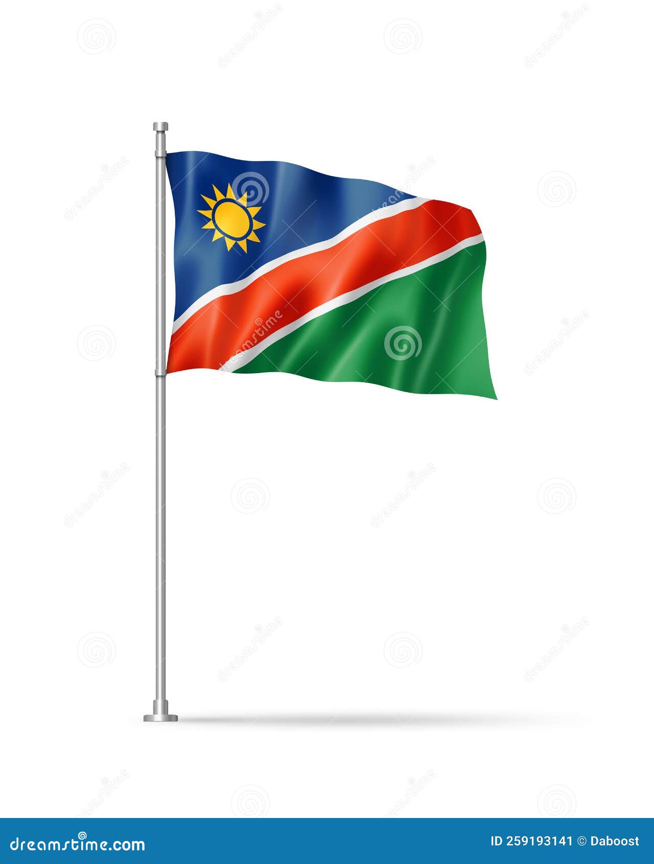 Namibian Flag Isolated on White Stock Illustration - Illustration of ...