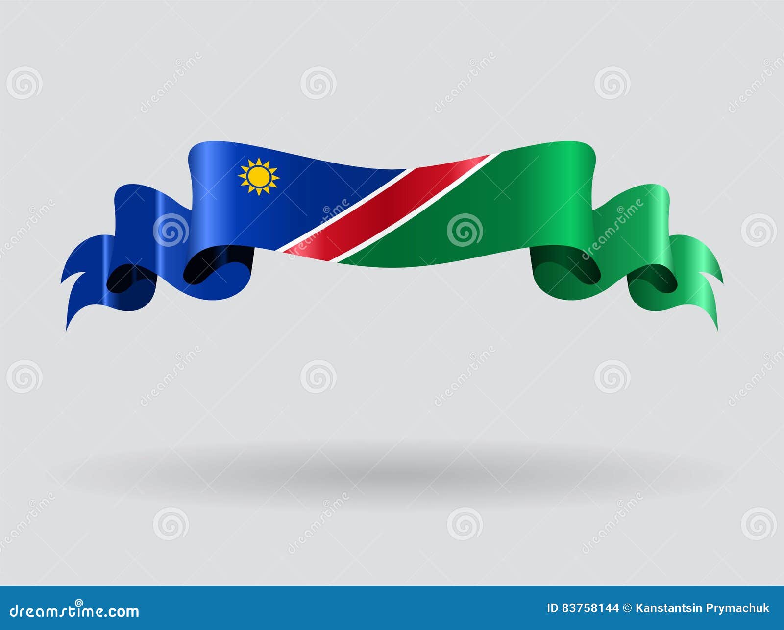 Namibian Wavy Flag. Vector Illustration. Stock Vector - Illustration of ...