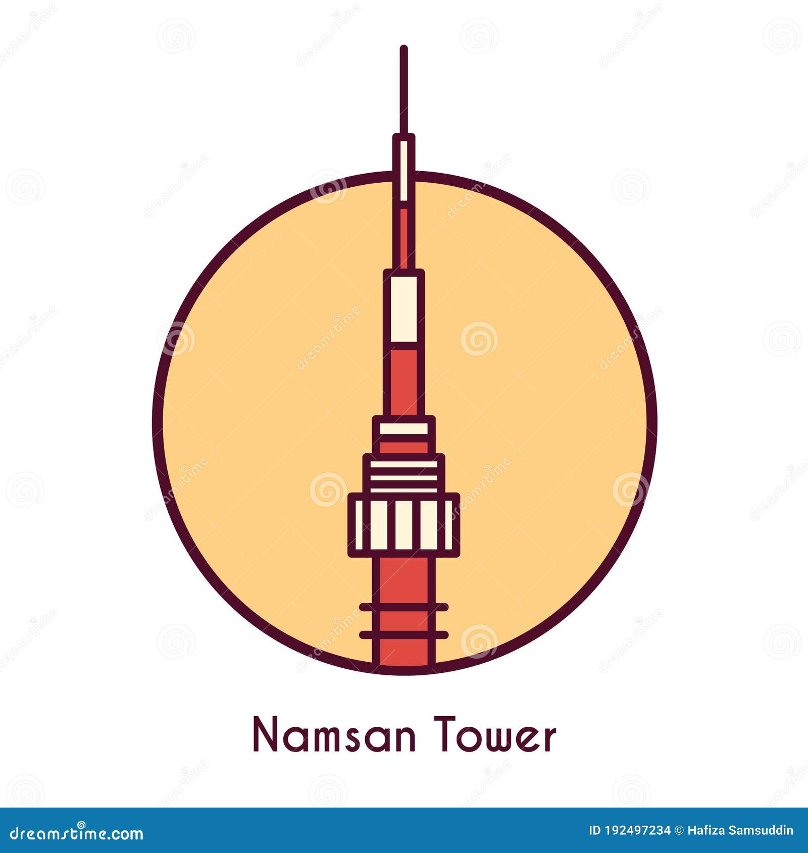 Namsan Tower. Vector Illustration Decorative Design Stock Vector ...