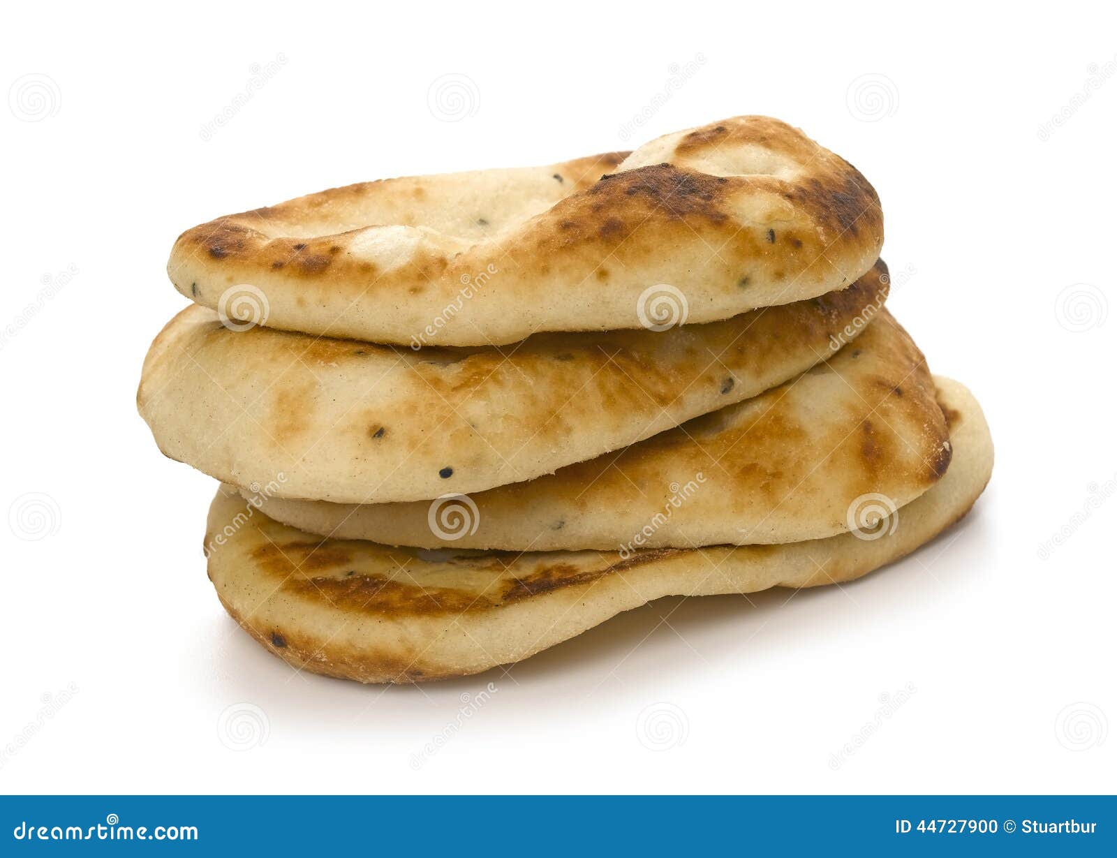 Nan Bread stock photo. Image of isolated, naan, snack - 44727900