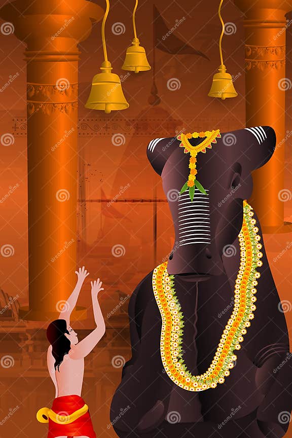 Nandi Bull the Guard of Lord Shiva Stock Vector - Illustration of nandi ...