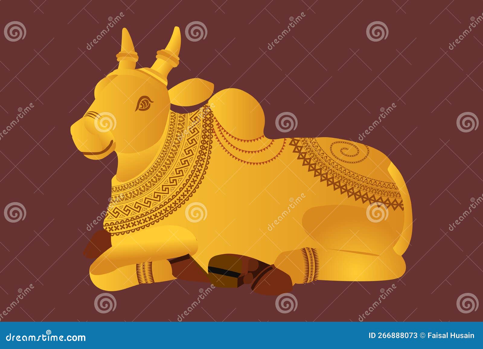 Bull Nandi Ride of Lord Shiva Stock Vector - Illustration of ride ...