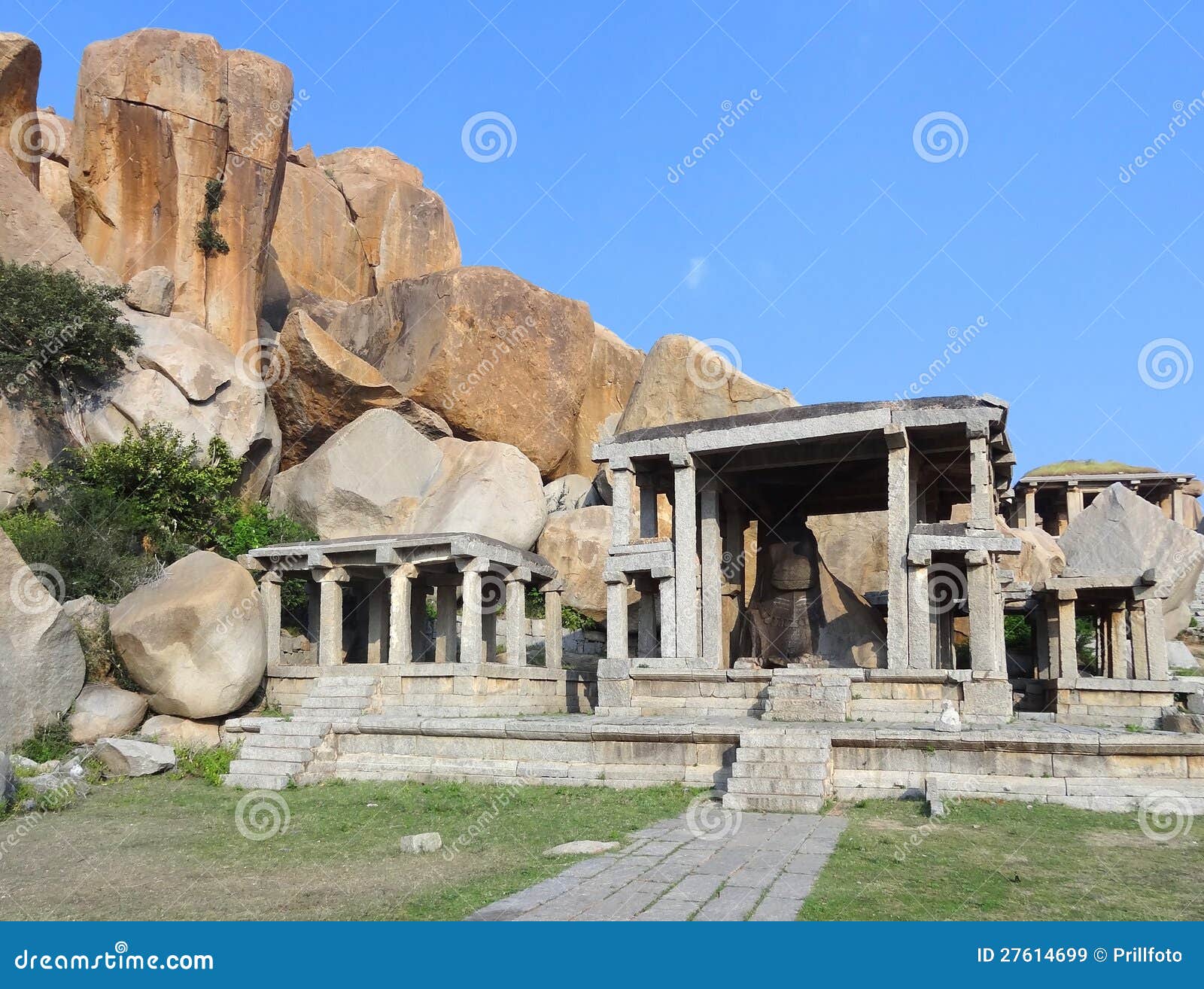 Nandi Temple at Vijayanagara Stock Image - Image of palace, center ...