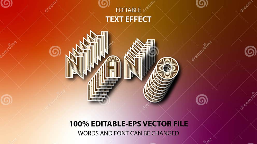 Nano Editable Text Effect stock illustration. Illustration of alphabet ...