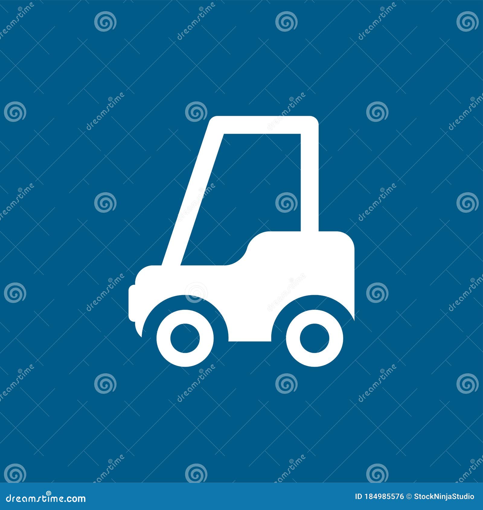 Nano Car Icon on Blue Background. Blue Flat Style Vector Illustration ...