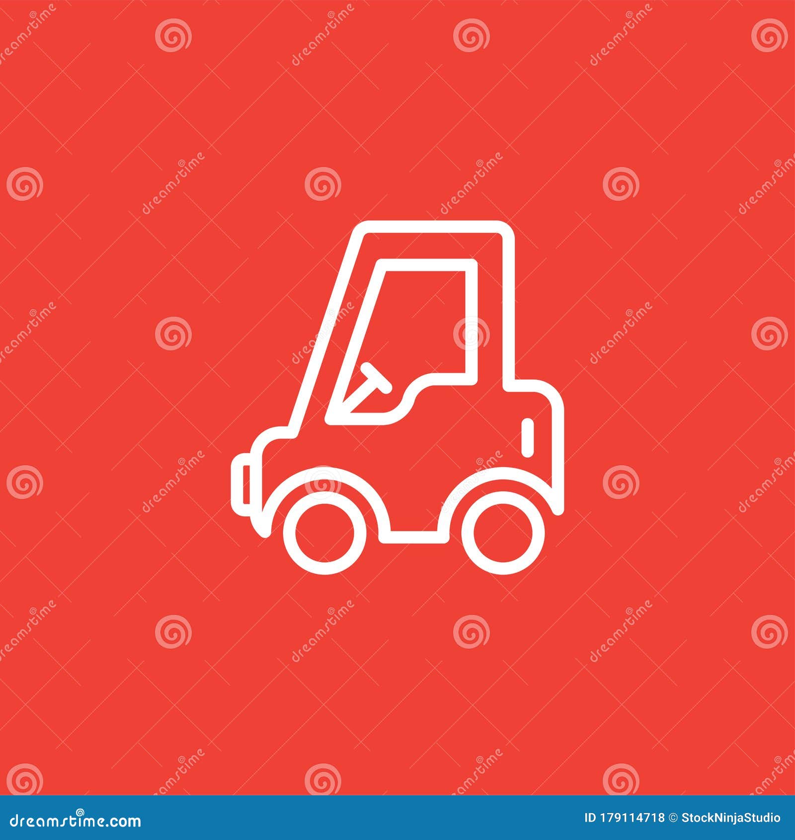 Nano Car Line Icon on Red Background. Red Flat Style Vector ...