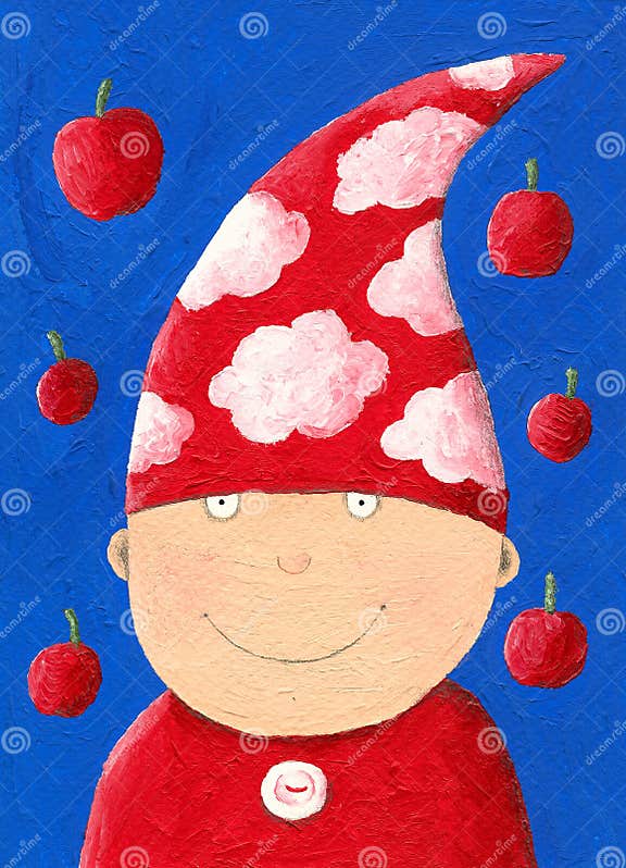 Nano con il cappello rosso illustrazione di stock. Illustrazione di ...