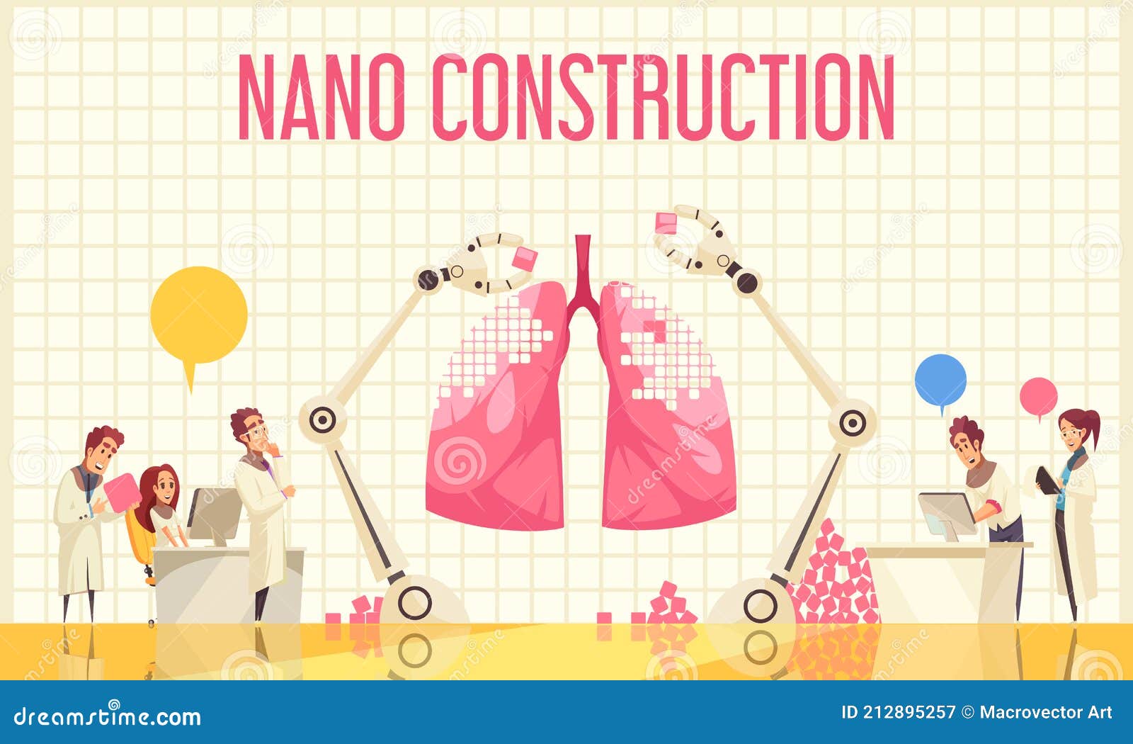 Nano Construction Flat Illustration Stock Vector - Illustration of ...