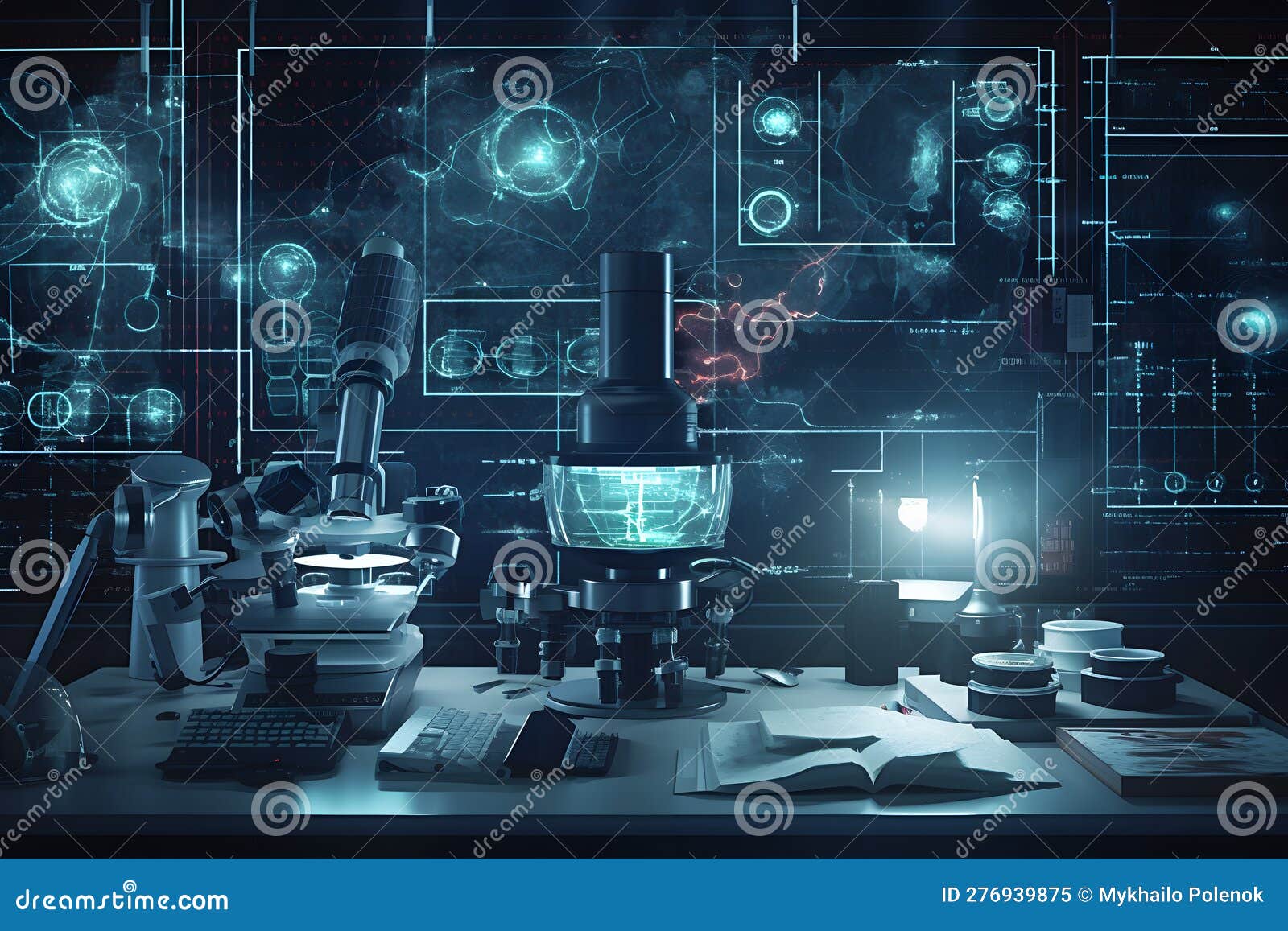 Nano Digital Laboratory. Biotechnology of the Future Stock Illustration ...