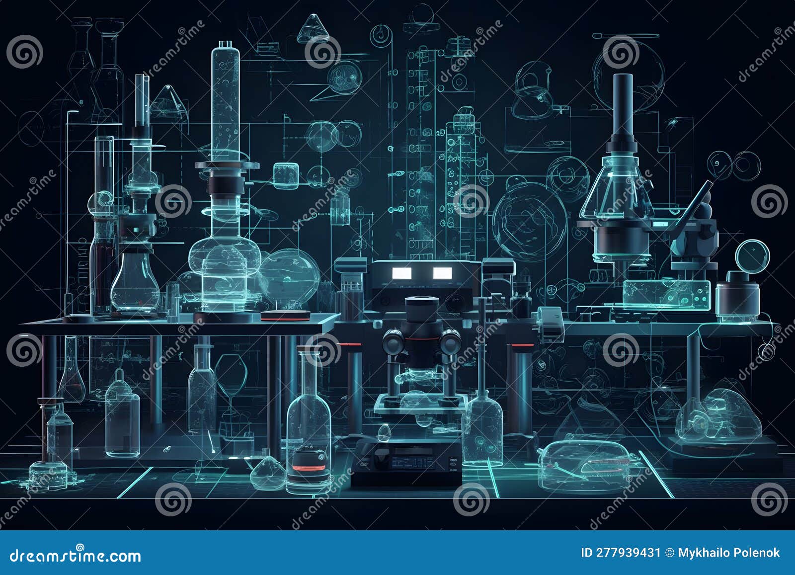Nano Digital Laboratory. Biotechnology of the Future Stock Illustration ...