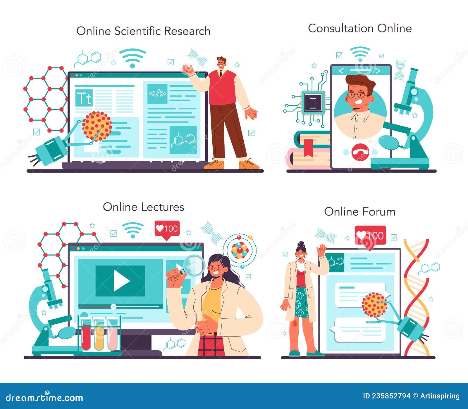 Nano Engineering. Scientists Work In Laboratory With Nanoparticle ...