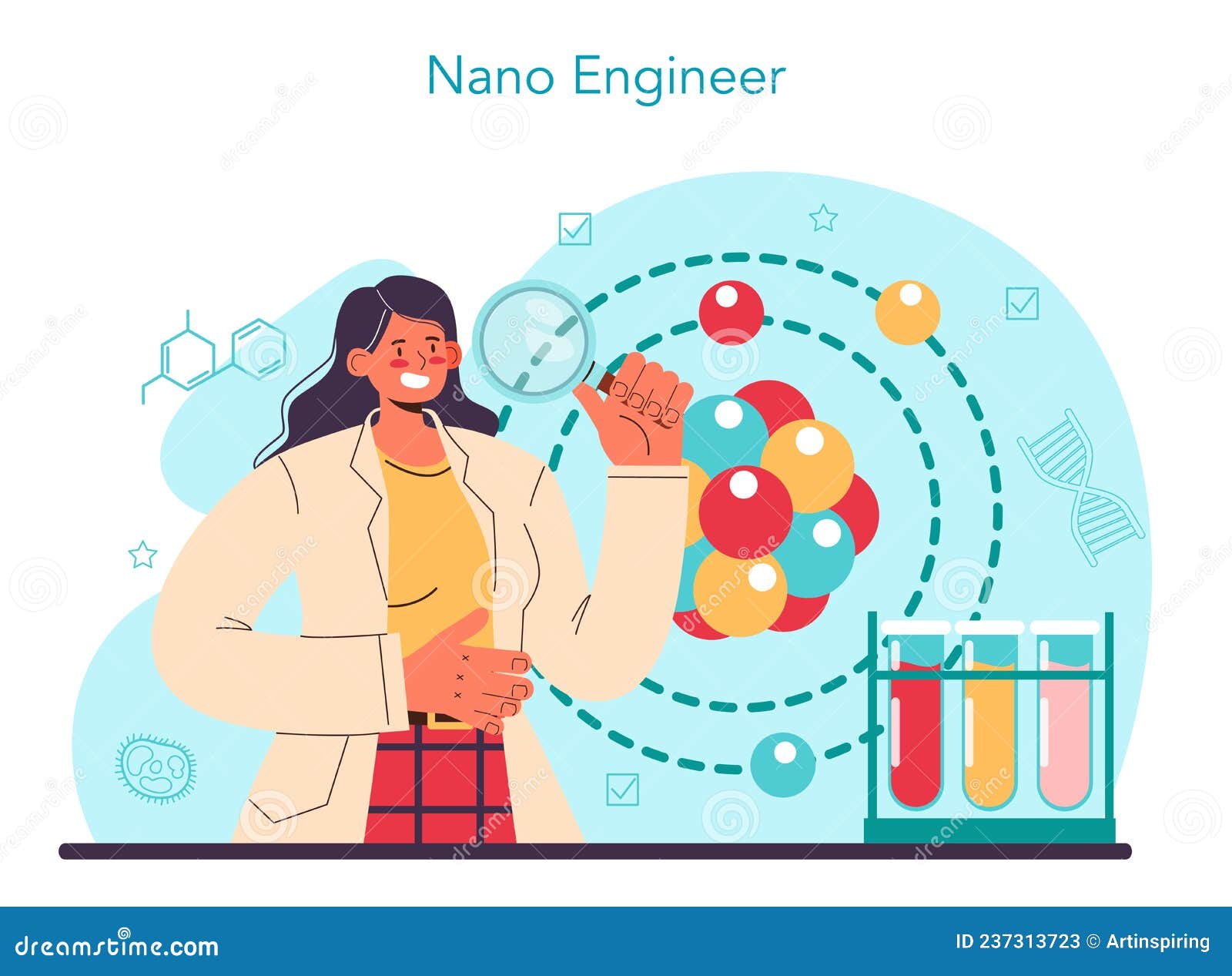Nano Engineering. Scientists Work in Laboratory with Nanoparticle Stock ...