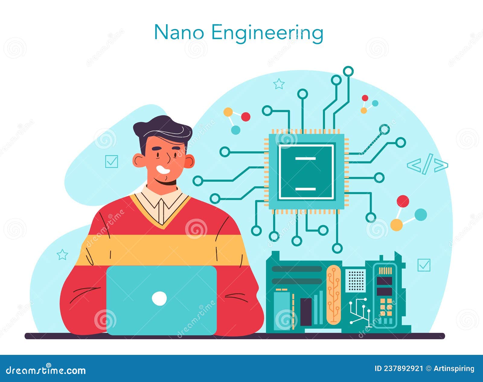 Nano Engineering. Scientists Work in Laboratory with Nanoparticle Stock ...