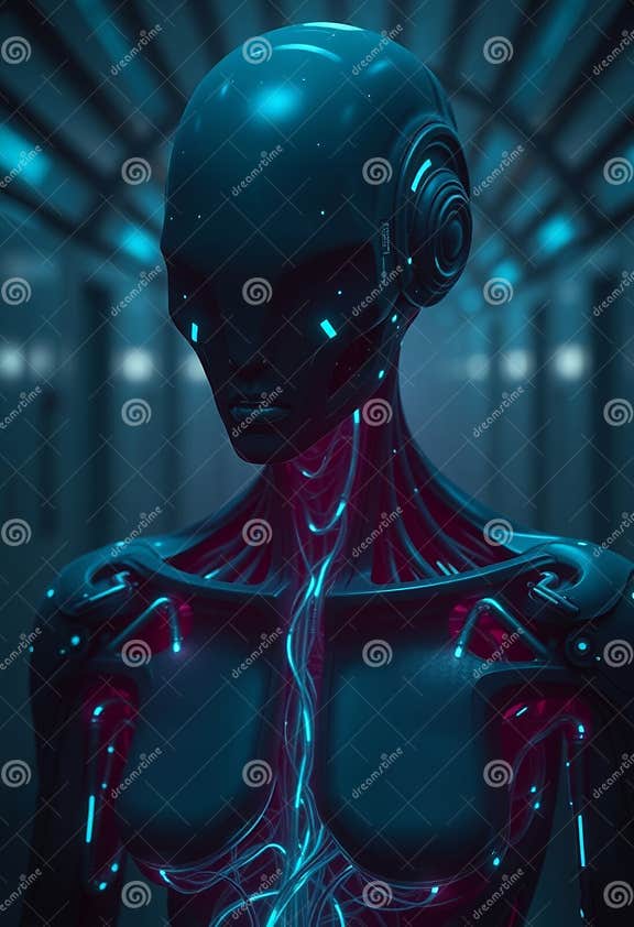 Nano-Enhanced Robotic Prototype Stock Illustration - Illustration of ...