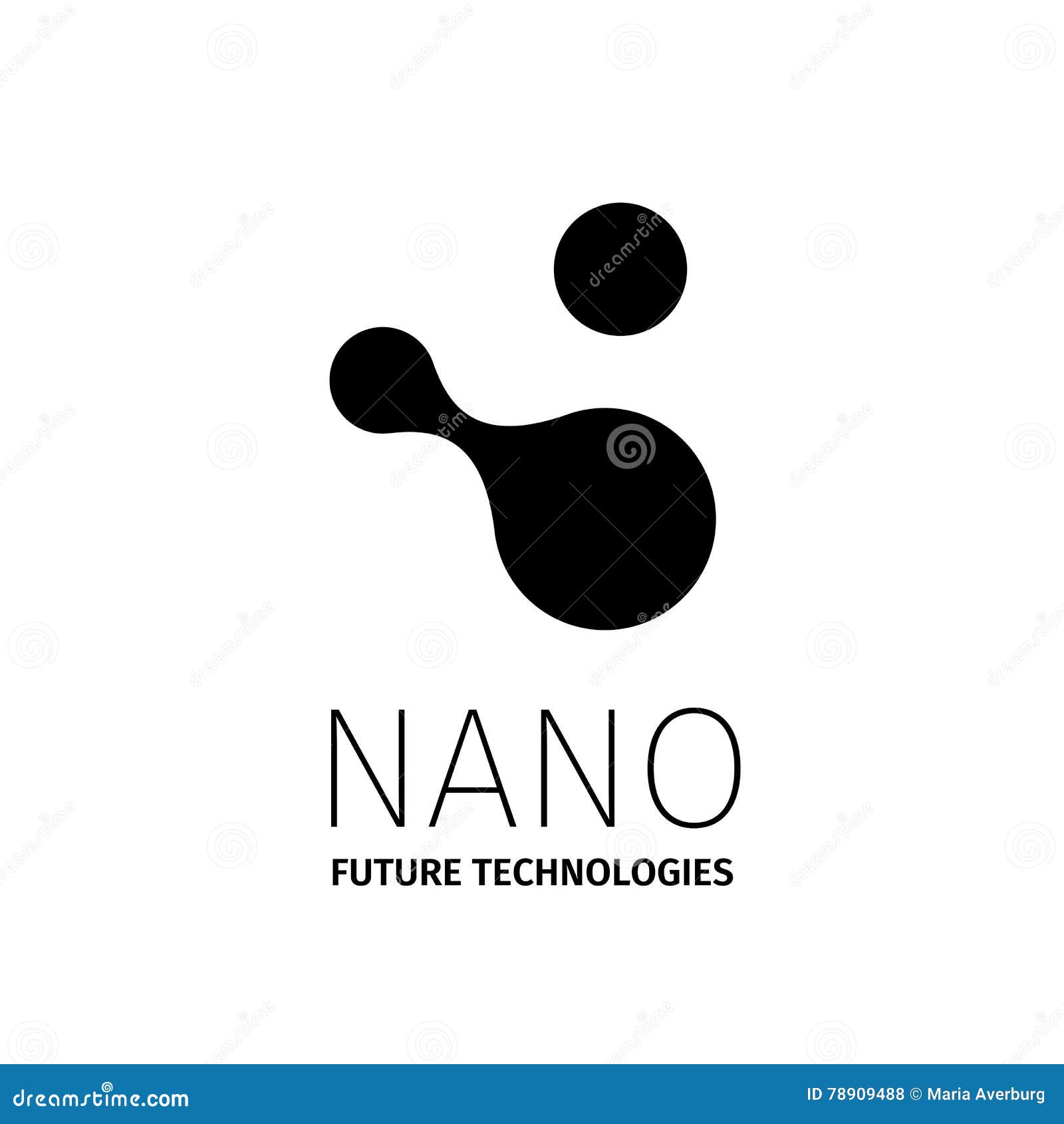Nano Logo. Letter O As Molecule Consist Of Blue Glossy Elements. Symbol ...