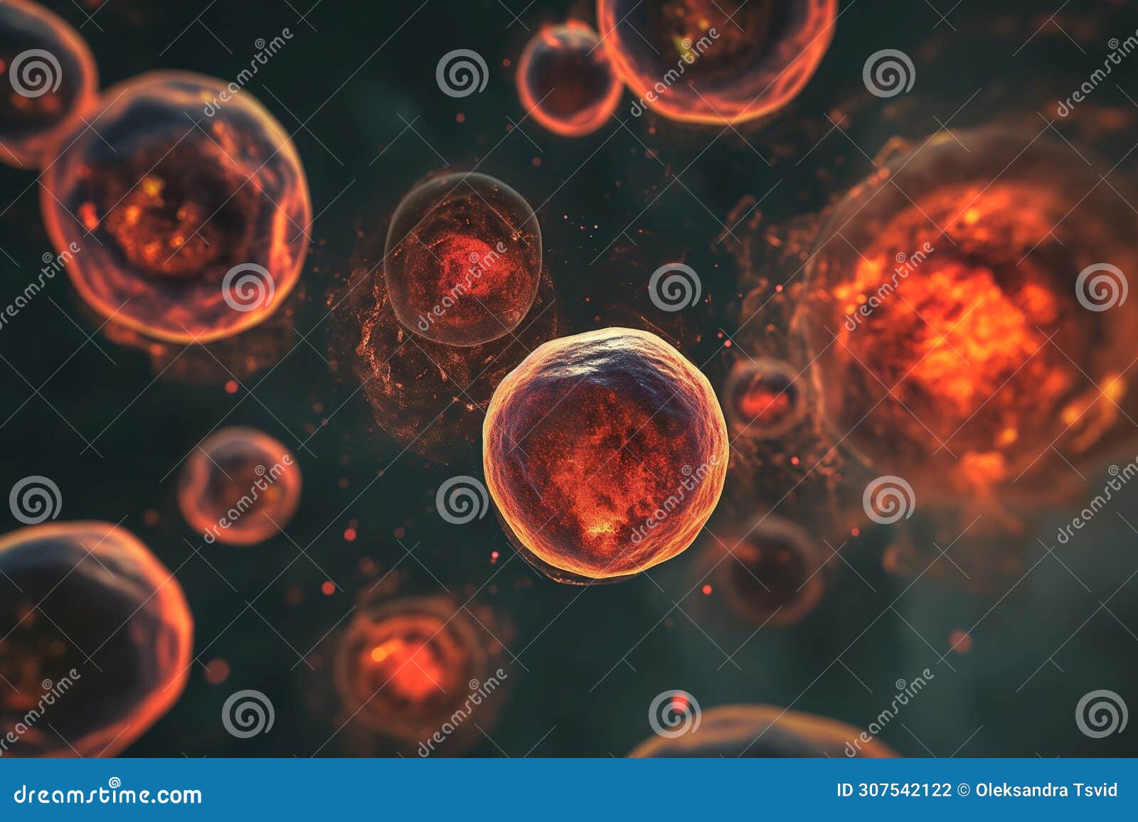 Nano-Molecular Cell, Strong Increase in Cellular Processes Stock Photo ...