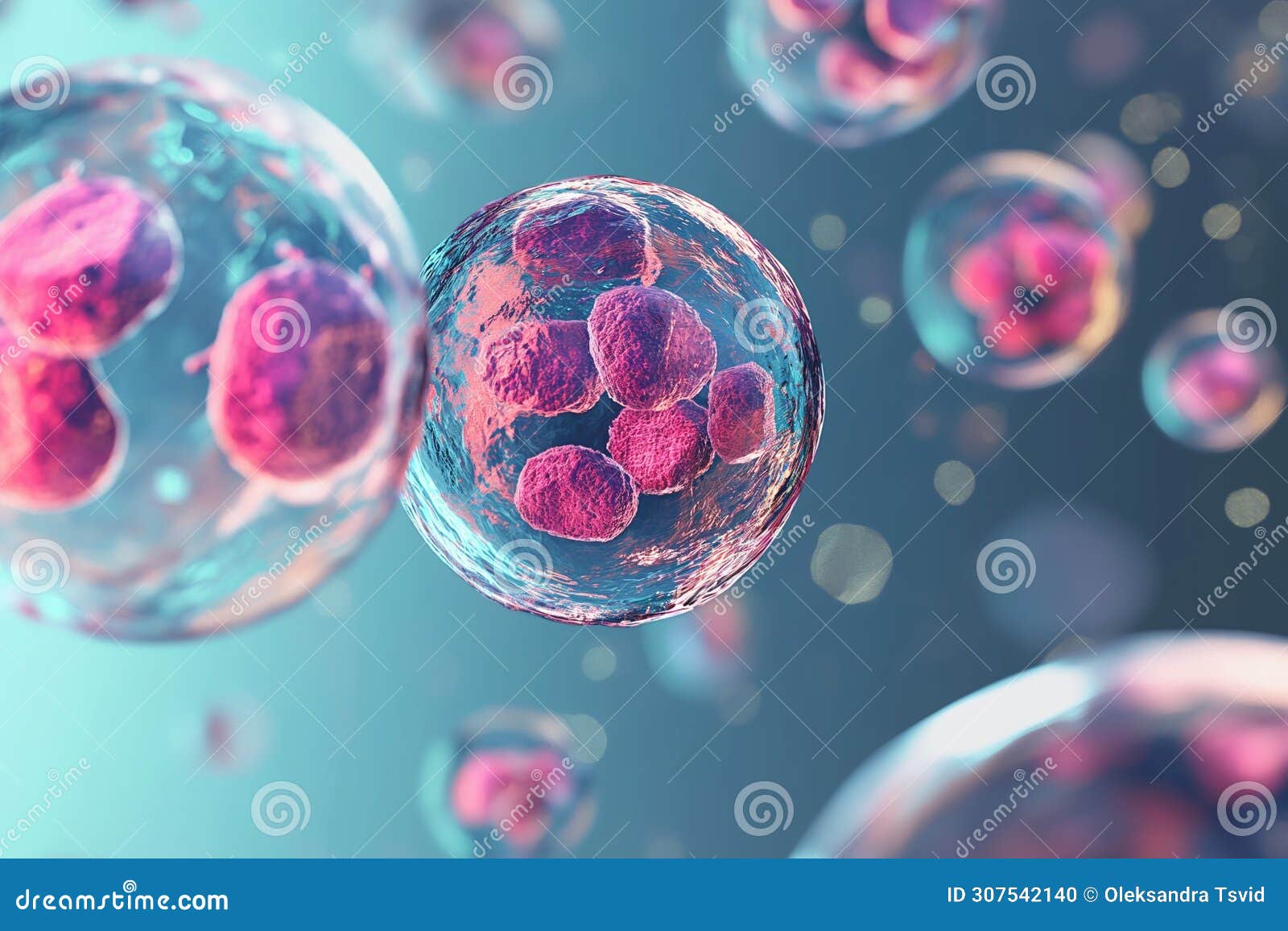 Nano-Molecular Cell, Strong Increase in Cellular Processes Stock Photo ...