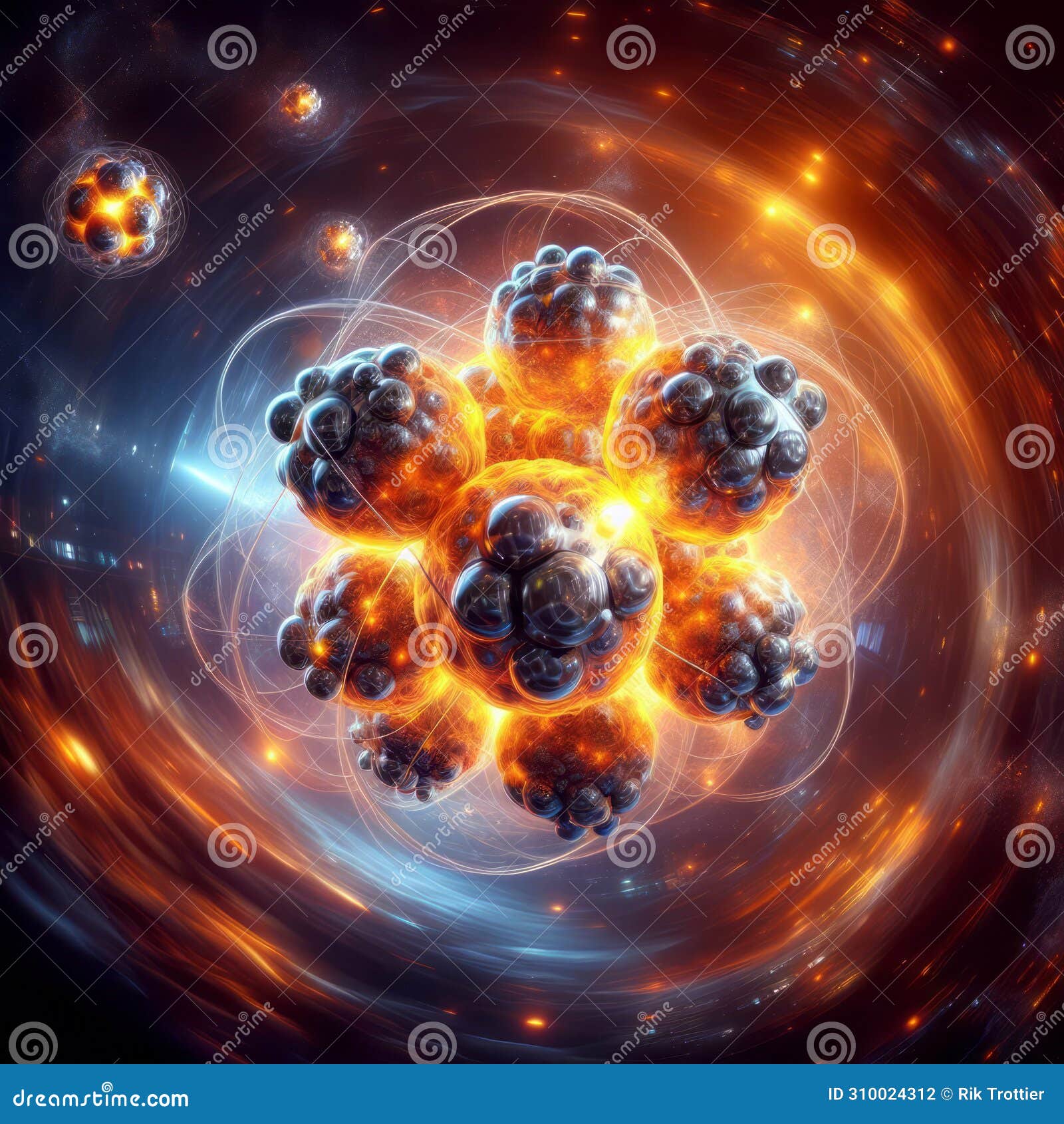 Nano Physics Science Illustration Model Concept. Stock Illustration ...