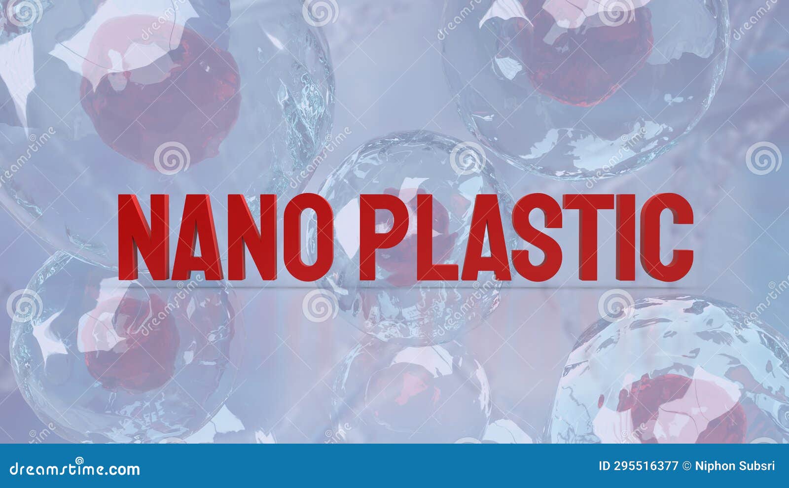 The Nano Plastic on Sci Background 3d Rendering Stock Illustration ...