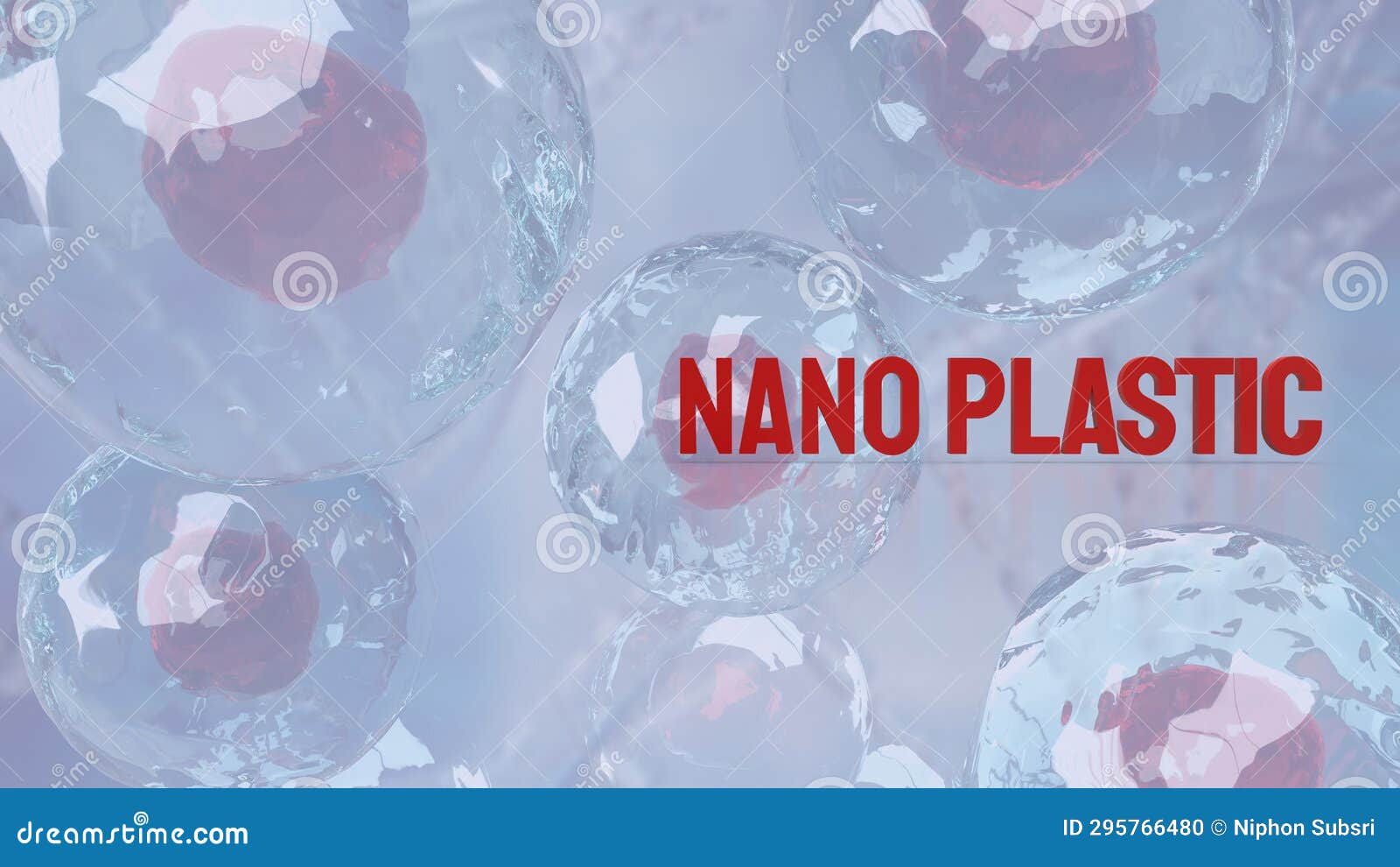 The Nano Plastic on Sci Background 3d Rendering Stock Illustration ...