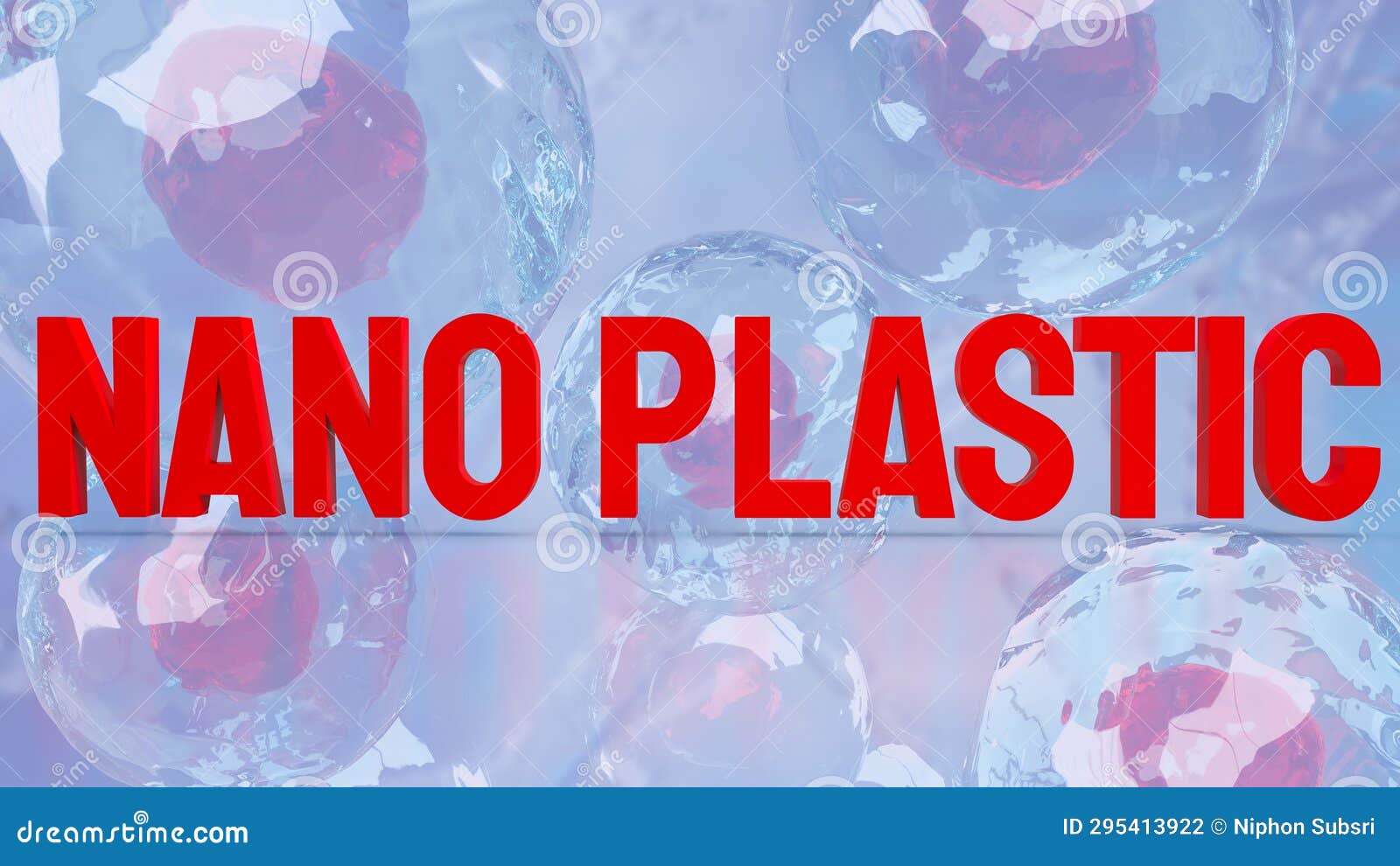 The Nano Plastic on Sci Background 3d Rendering Stock Illustration ...