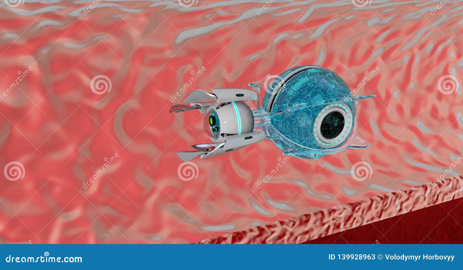 Nano robot 3D render stock illustration. Illustration of molecular ...