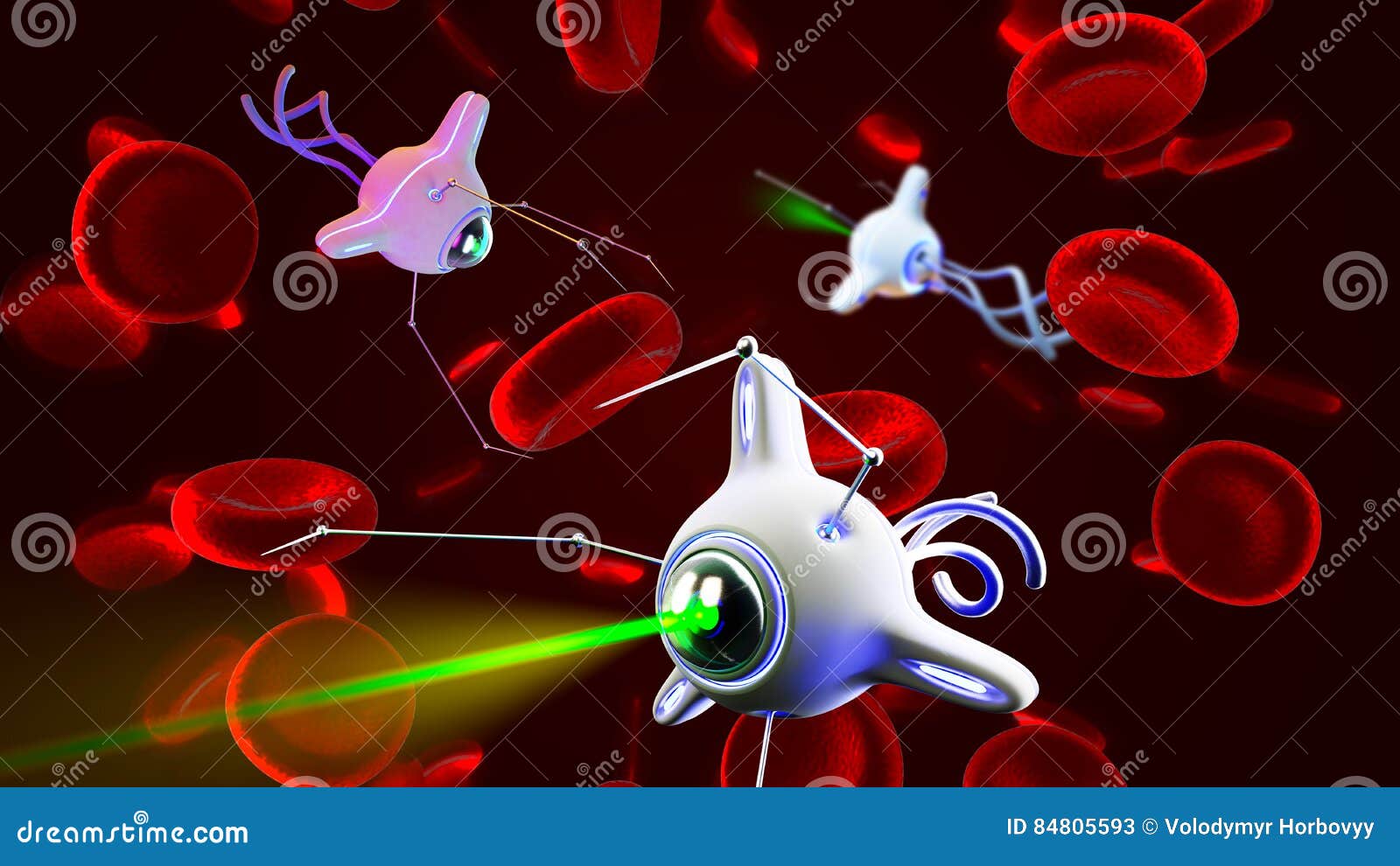 Nano robot 3D render stock illustration. Illustration of medicine ...