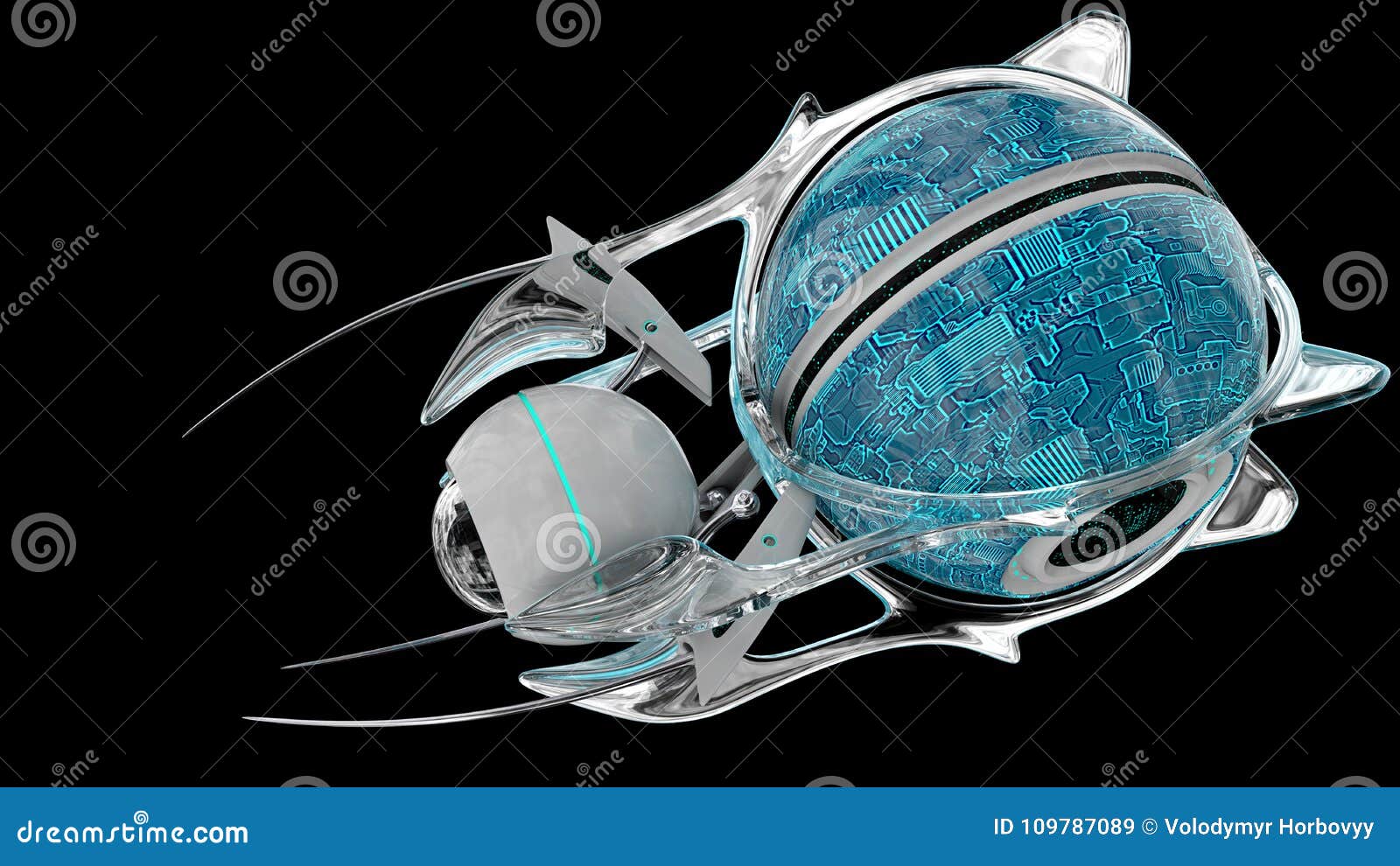 Nano robot 3D render stock illustration. Illustration of microscopic ...