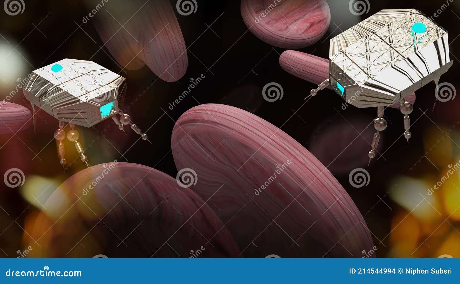 The Nano Robotic for Medical and Sci Background Content 3d Rendering ...