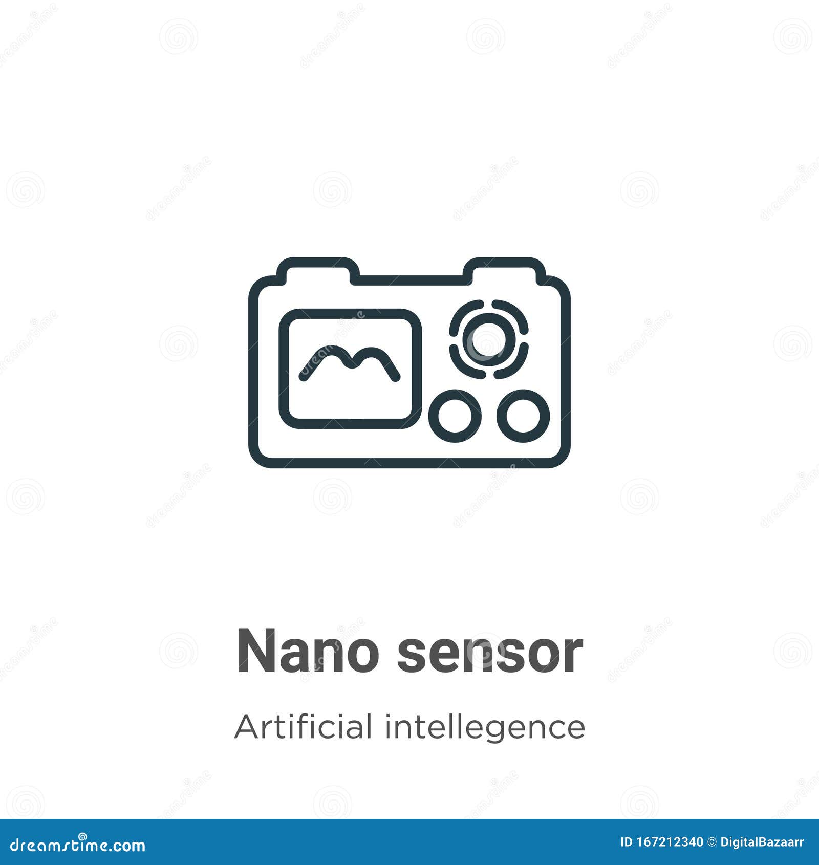 Nano Sensor Outline Vector Icon. Thin Line Black Nano Sensor Icon, Flat ...