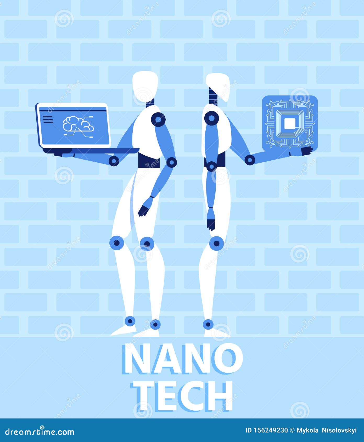 Nano Tech and Artificial Intelligence Flat Banner Stock Vector ...