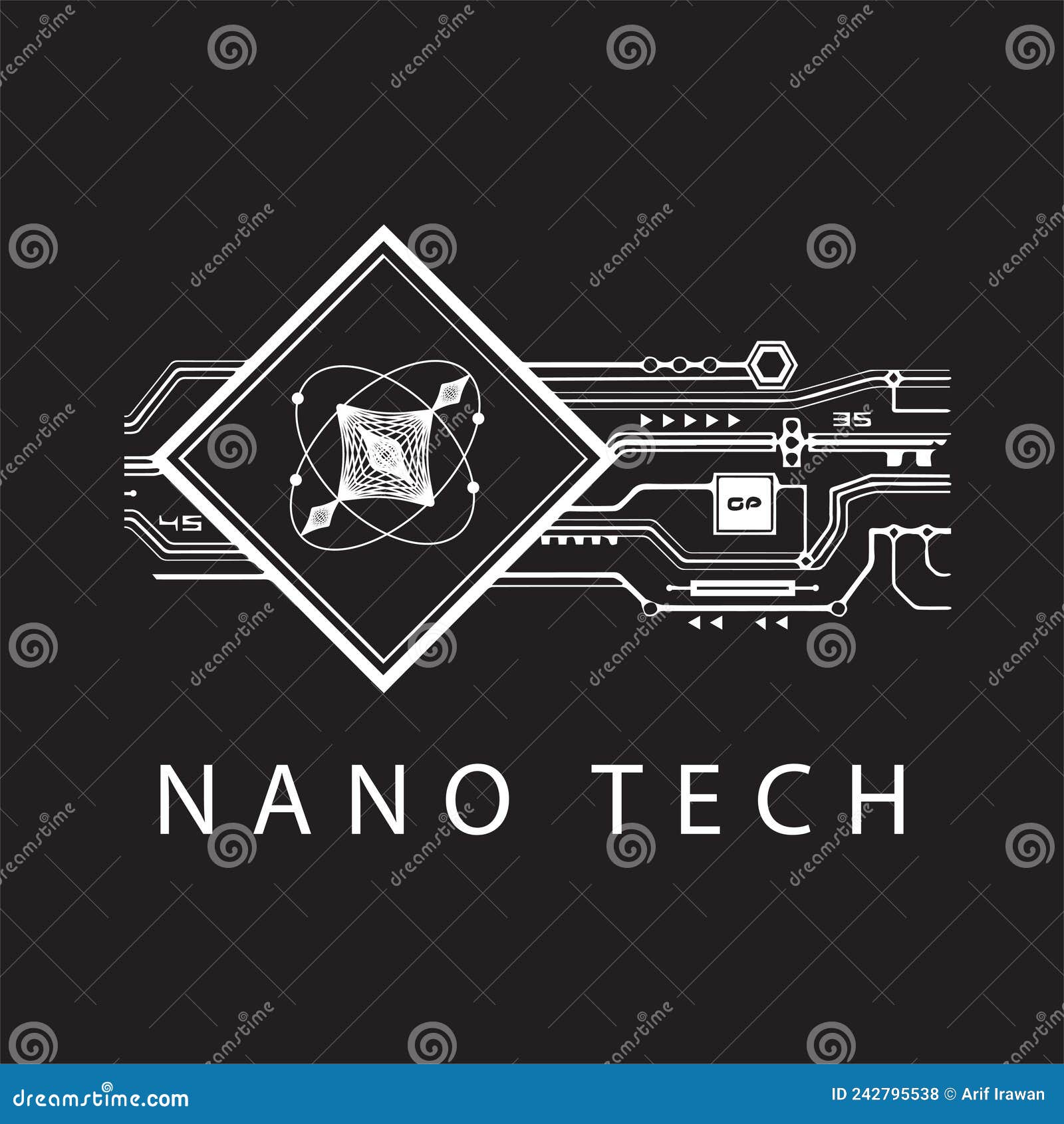 Nano Tech Concept Logo Bussines Future Template Vector Stock Vector ...