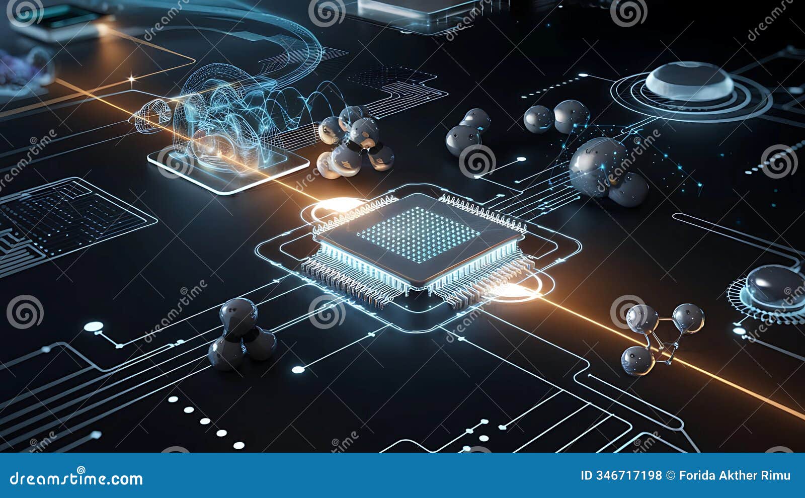 Futuristic Nanotechnology Abstract Background, Nano Tech Stock ...