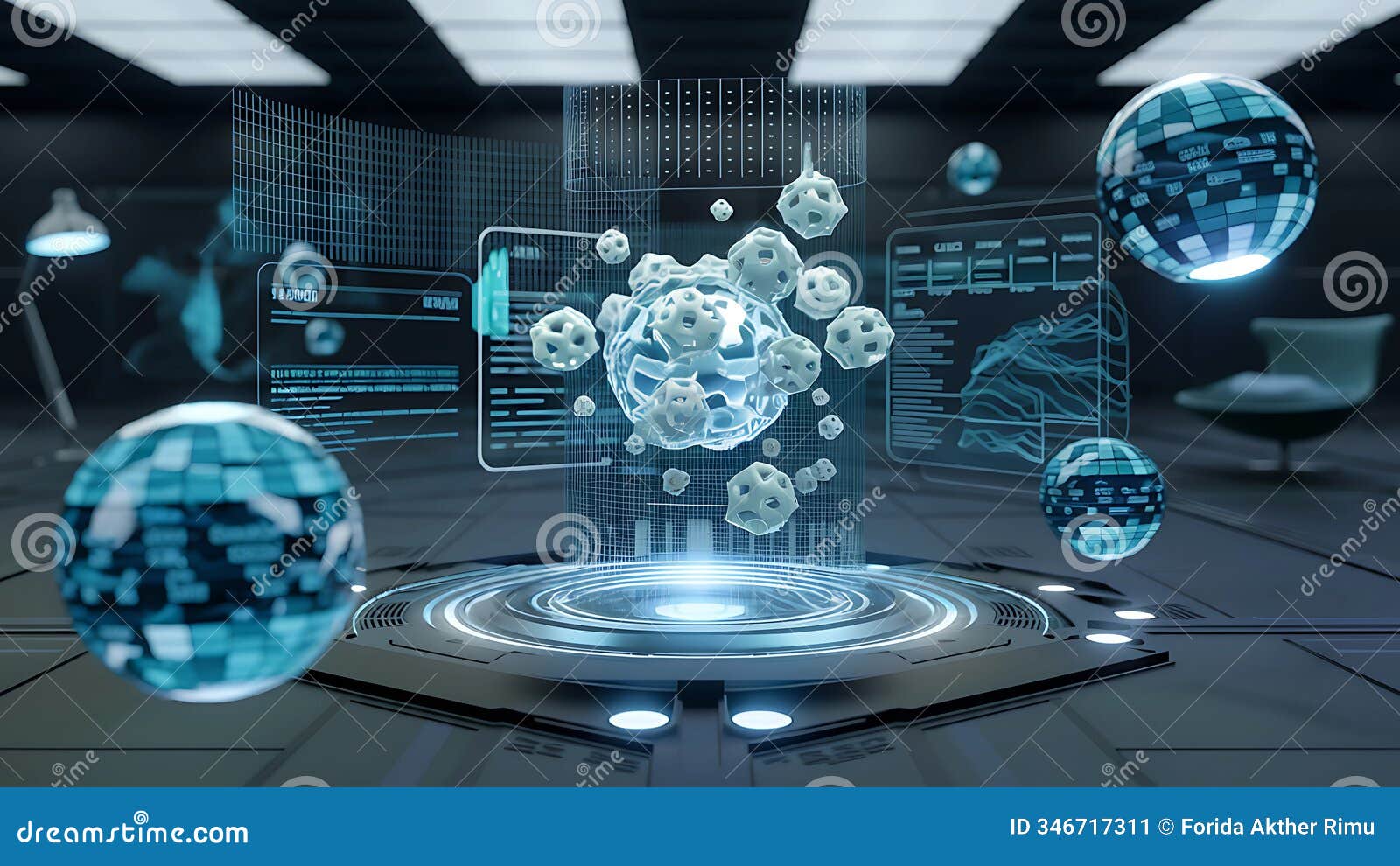 Futuristic Nanotechnology Abstract Background, Nano Tech Stock ...