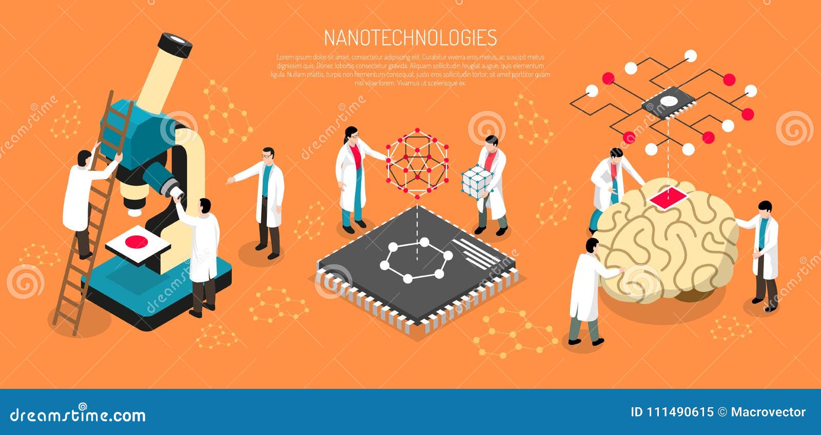 Nano Technologies Abstract Background. Cyber Technology Concept ...