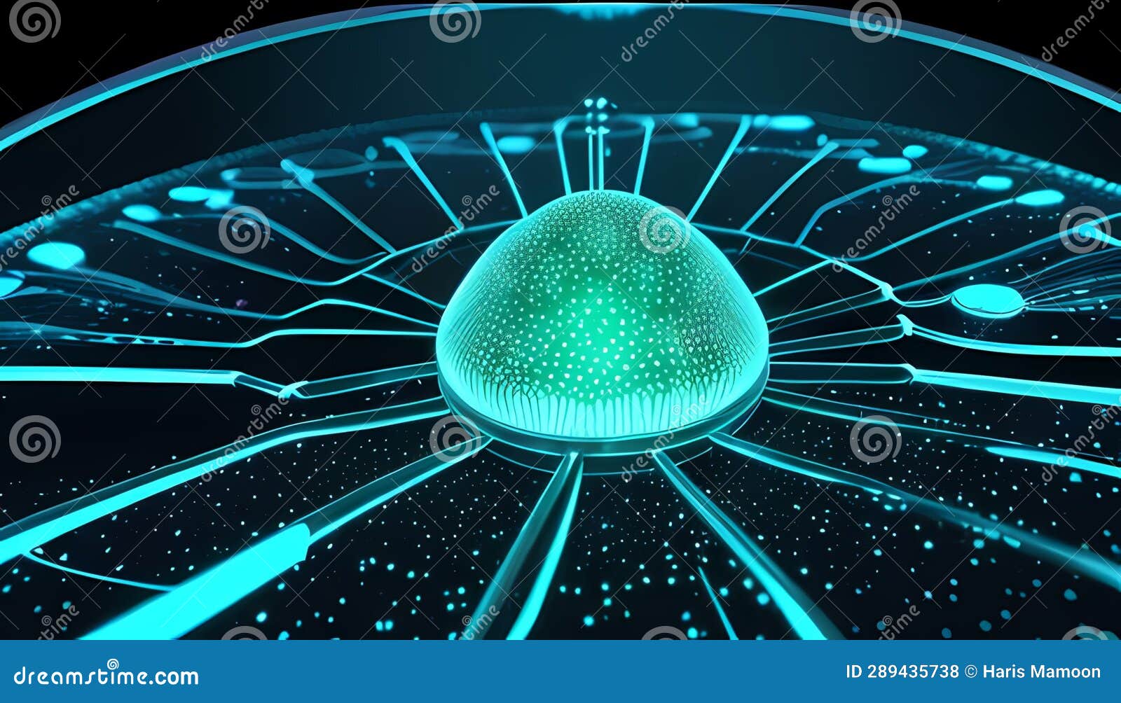 Nano Technology, Blue Color, Dark Background Stock Illustration ...